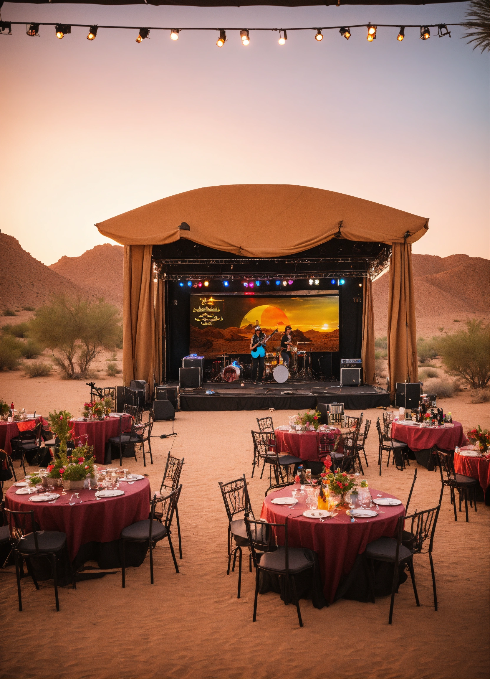 Lexica - Desert Arabian themed outdoor concert stage with large screen ...