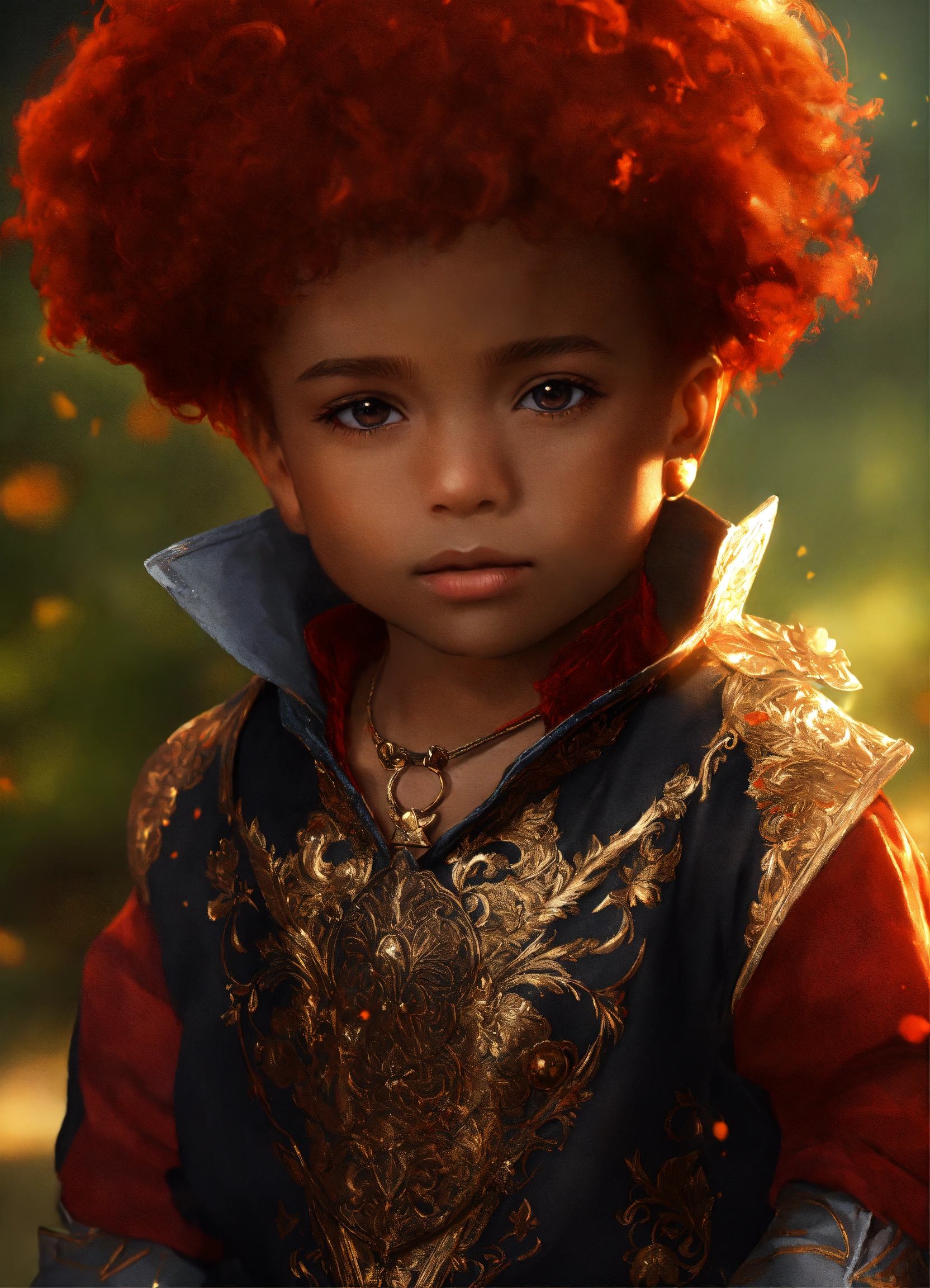 Lexica - Black toddler prince red hair 4k fantasy