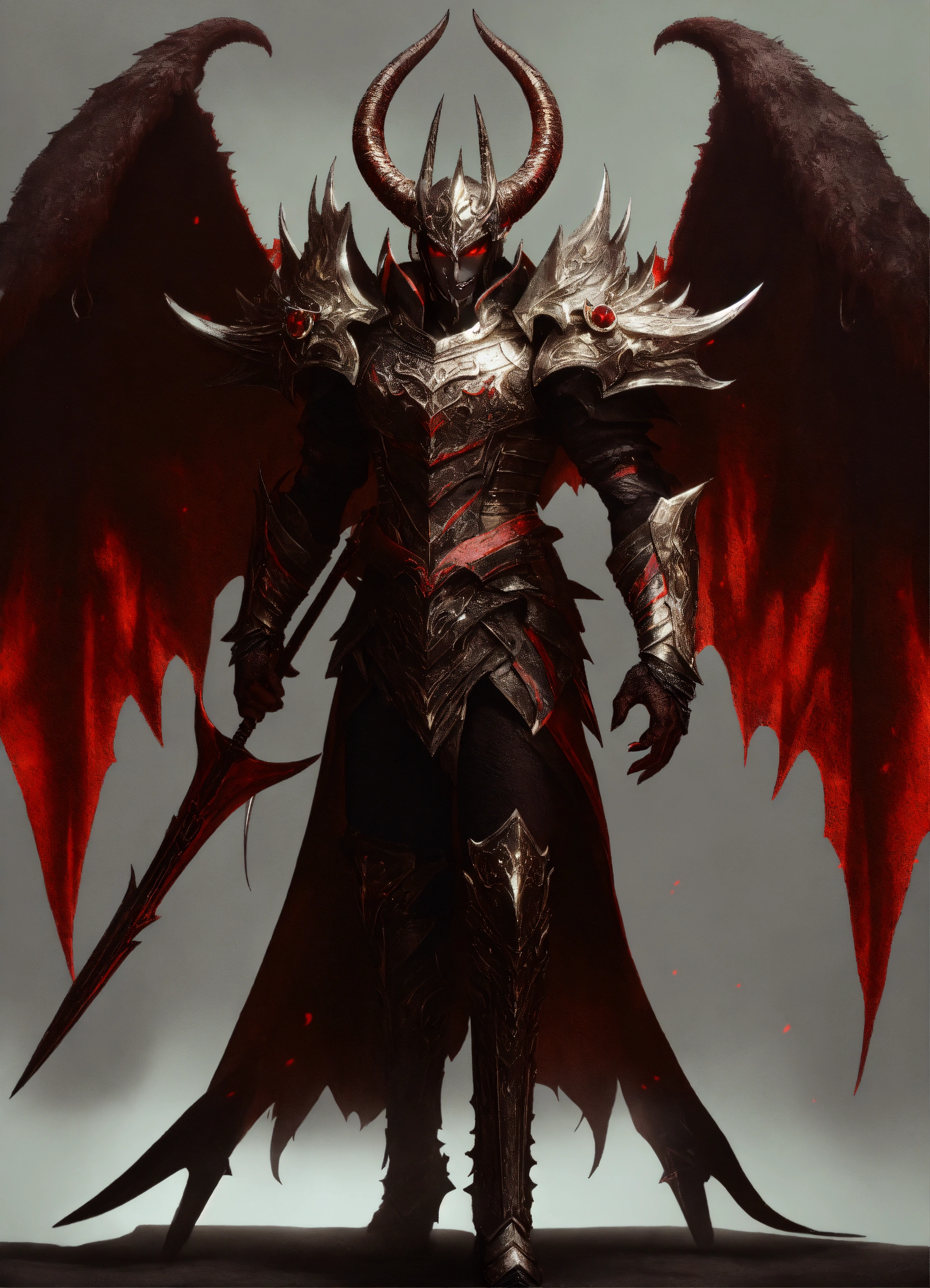 Lexica - Lucifer, massive wings, horns, full armour, long nails ...