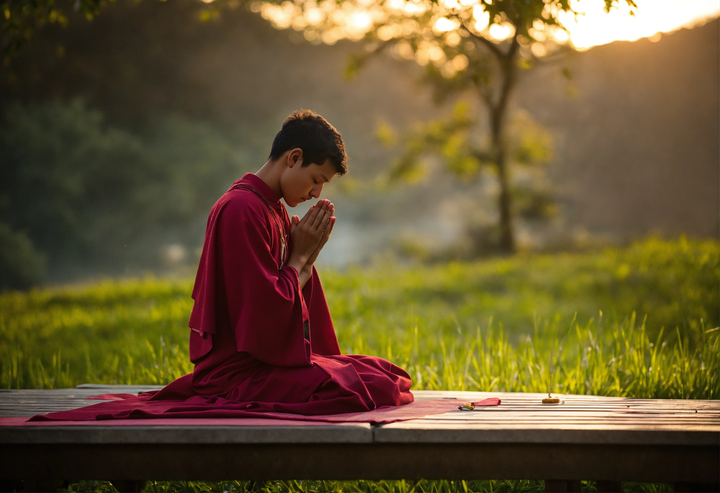 Lexica - Person praying in the morning