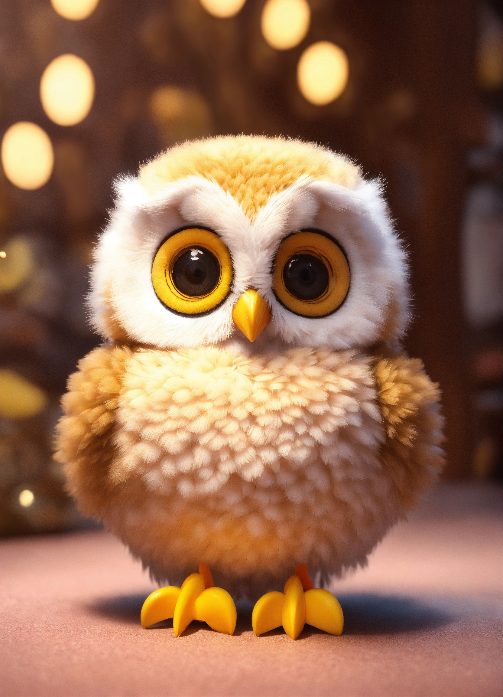 Lexica - Create a cute and fluffy Owl chick with cute eyes, looking in ...