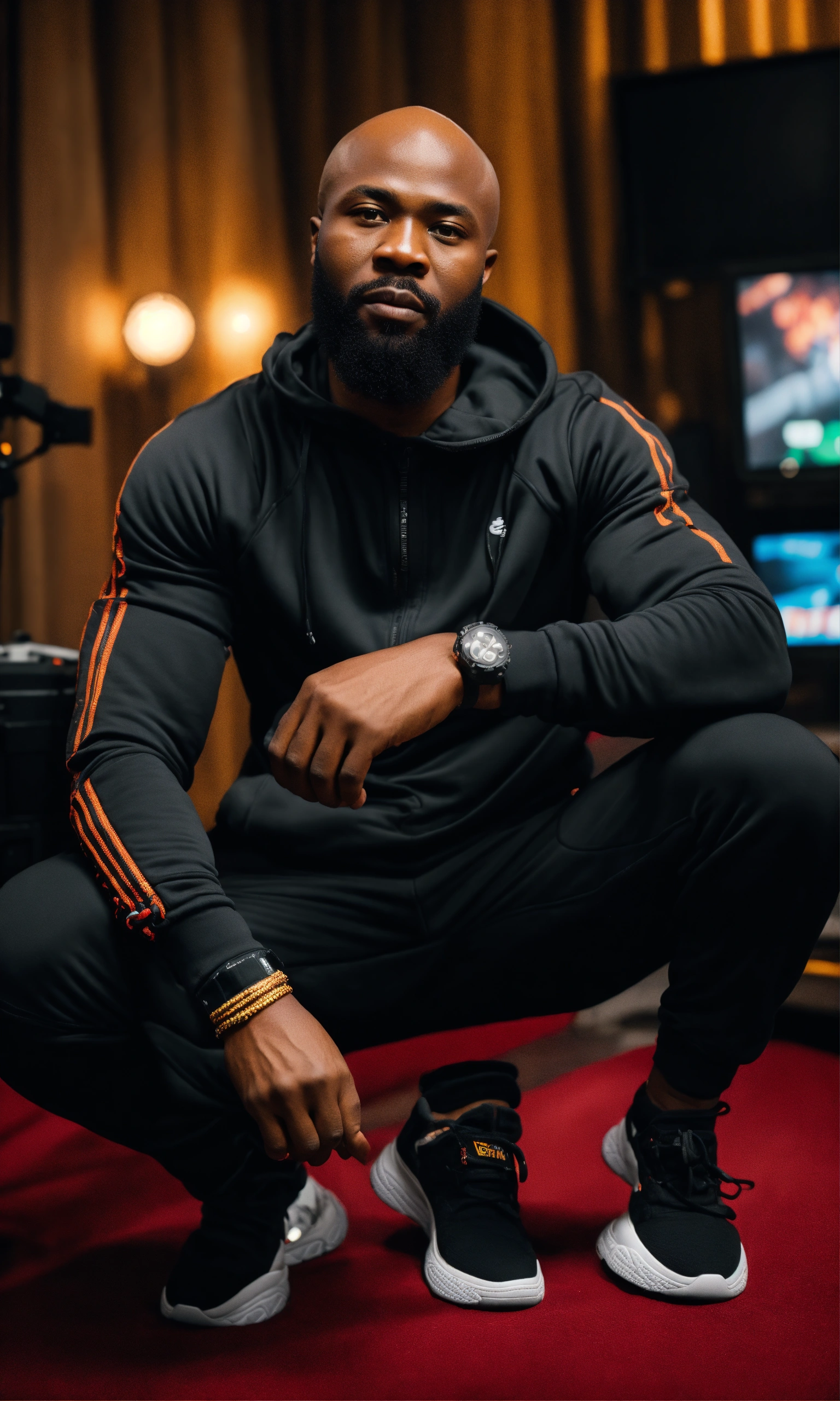 Lexica - Bald held Igbo Nigerian handsome man with beard wearing a ...