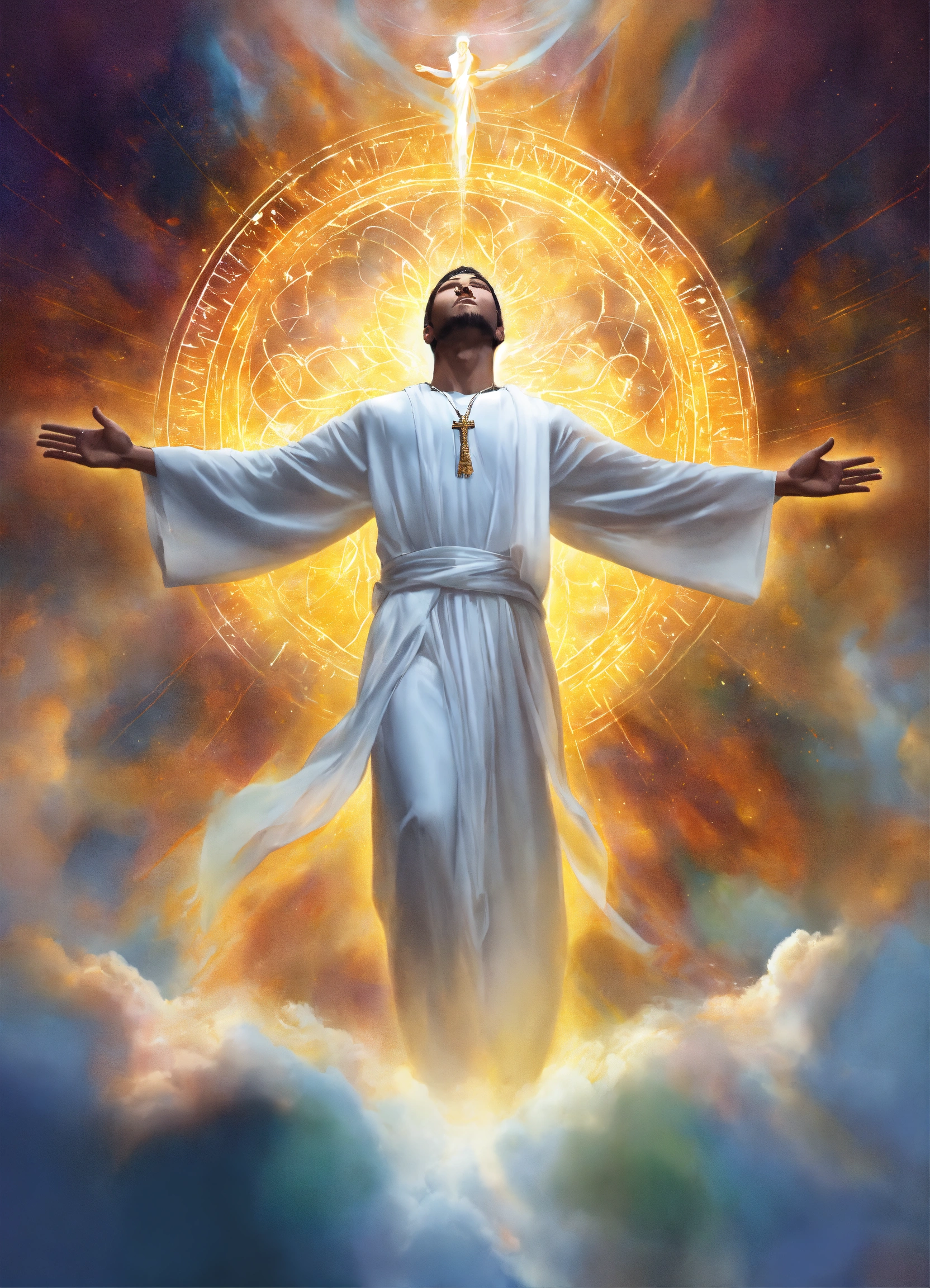 Lexica - Captivating design, spirit man ascend, The spirit being's arms ...