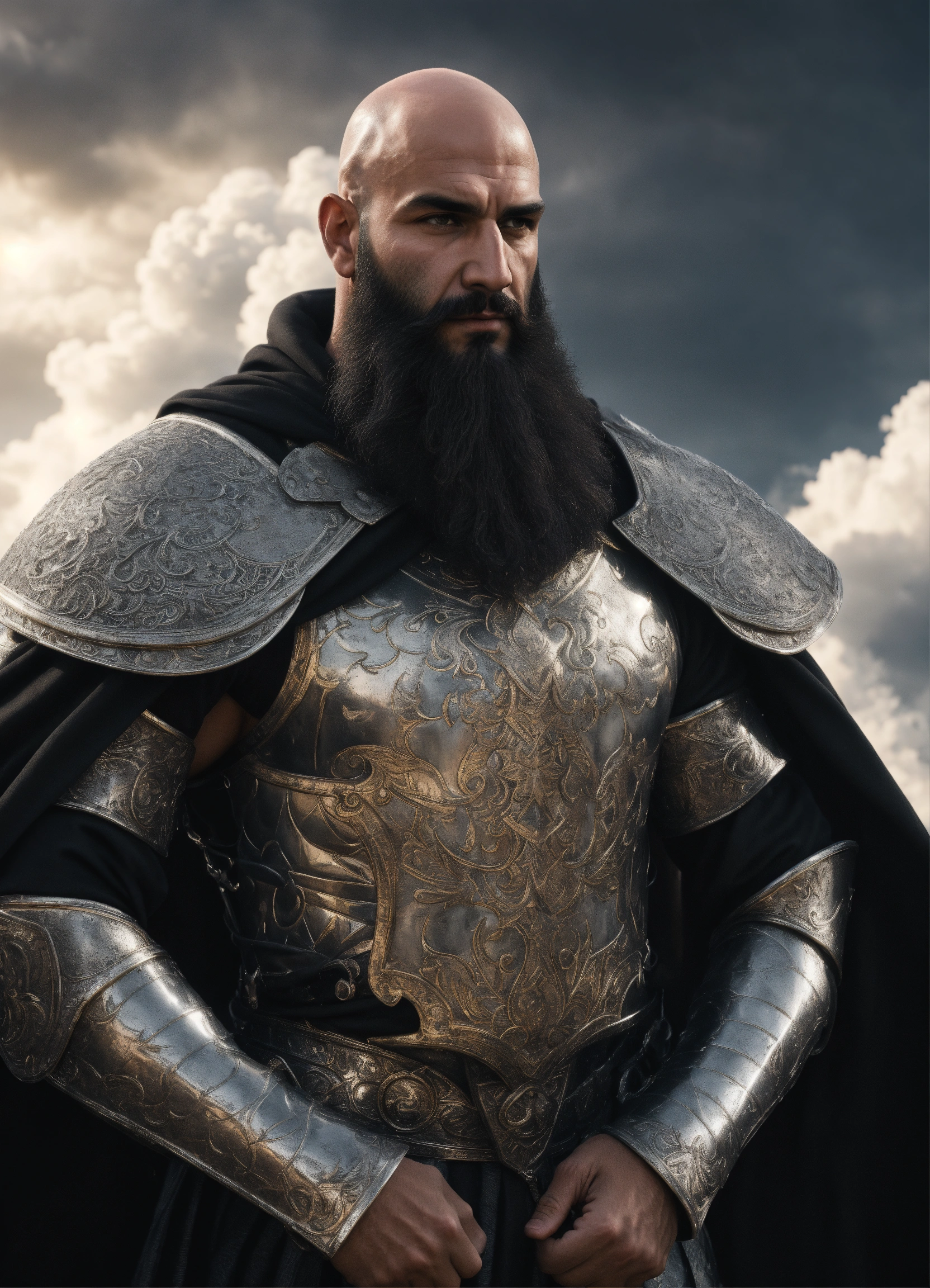 Lexica - Bald bearded man, a strong muscular handsome Saudi Arabian ...