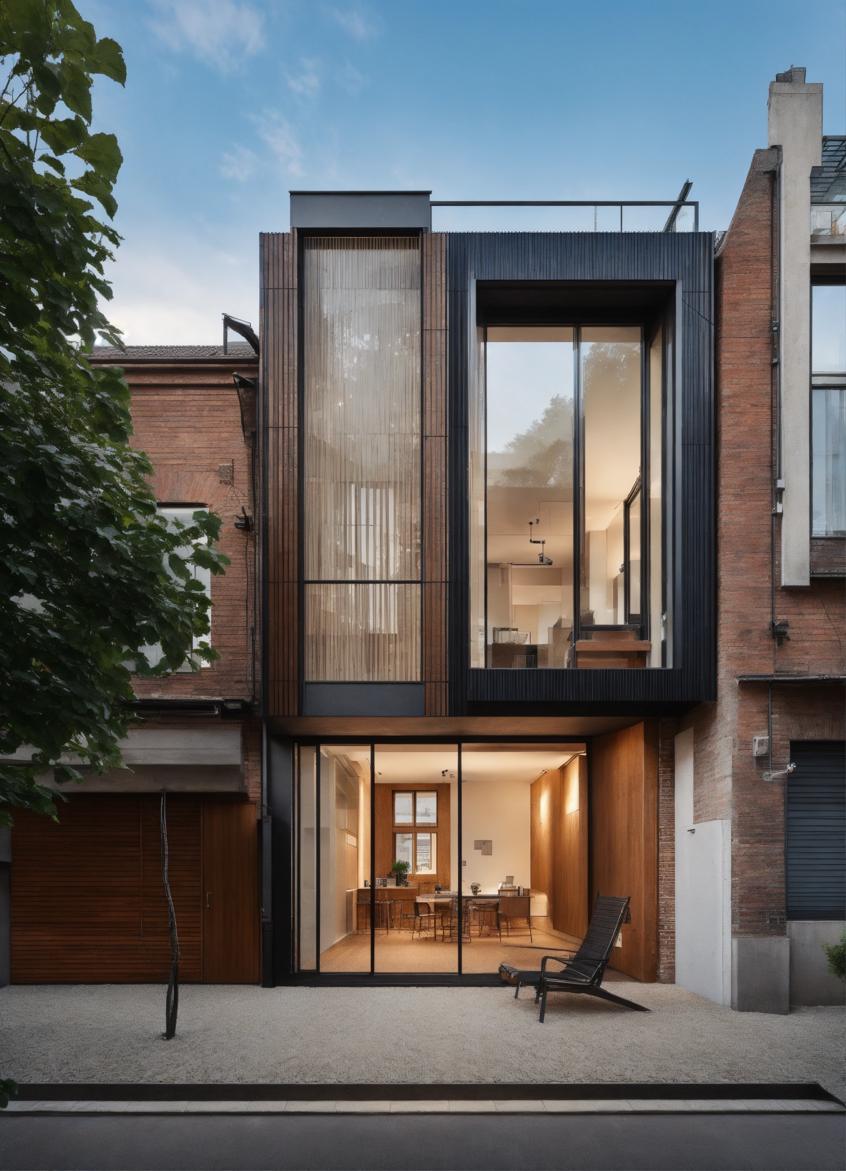 Lexica - Fusion of minimalist vintage and modern architecture drawing ...