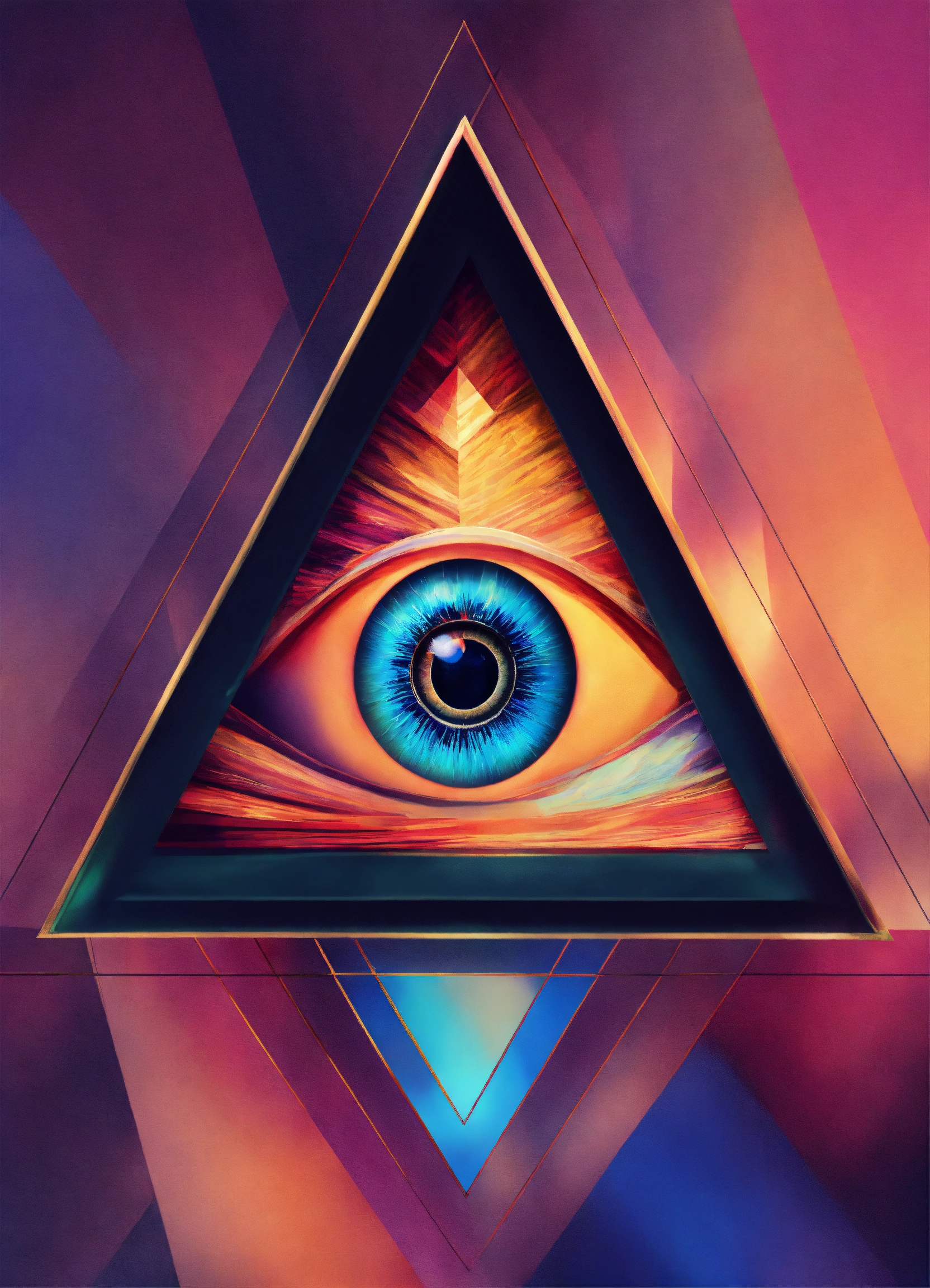 Lexica - Triangle with eye inside. digital abstract style and full ...