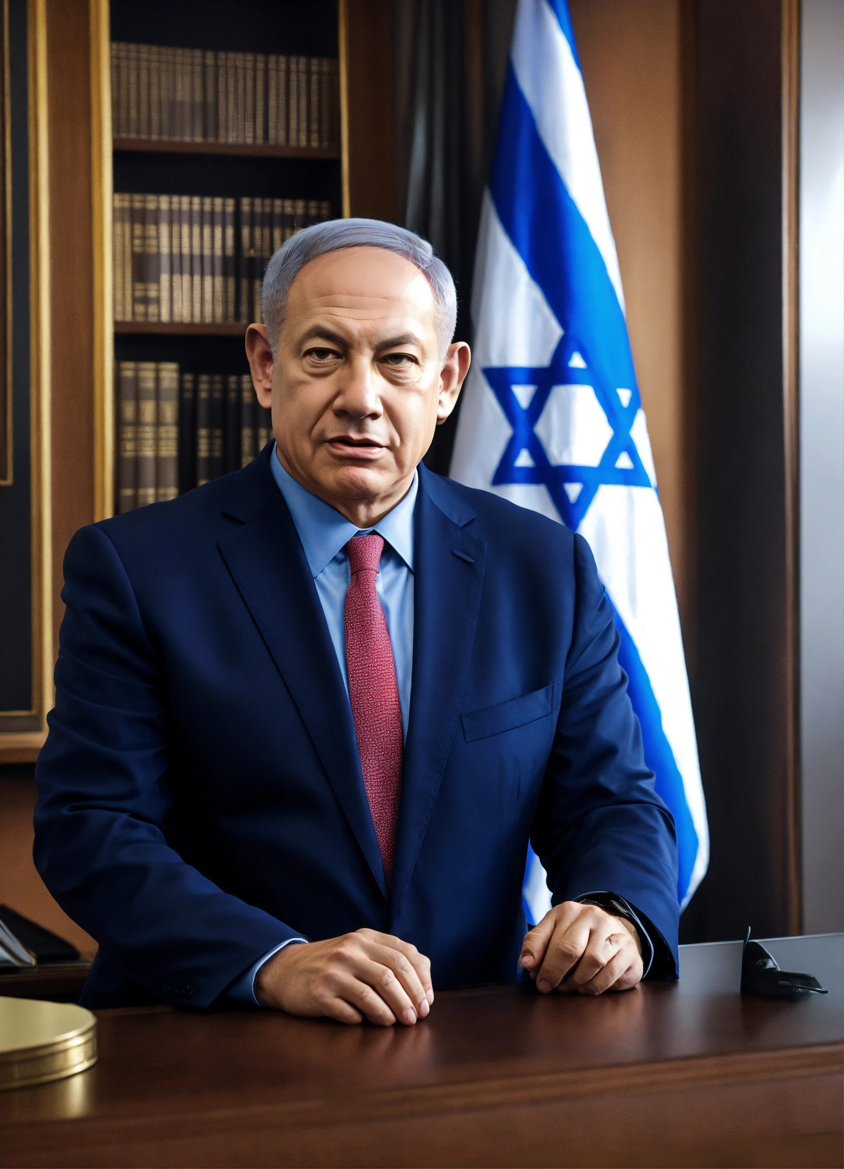 Lexica - Generate a picture of benjamin netanyahu in his office in ...