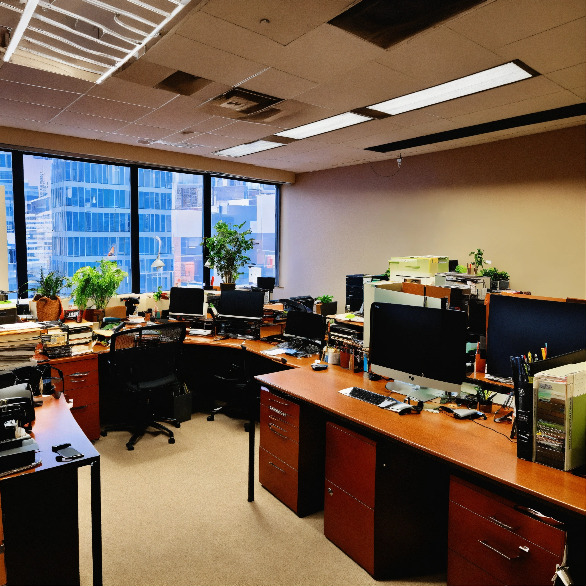 Lexica - A photo of a large office with a variety of office equipment ...