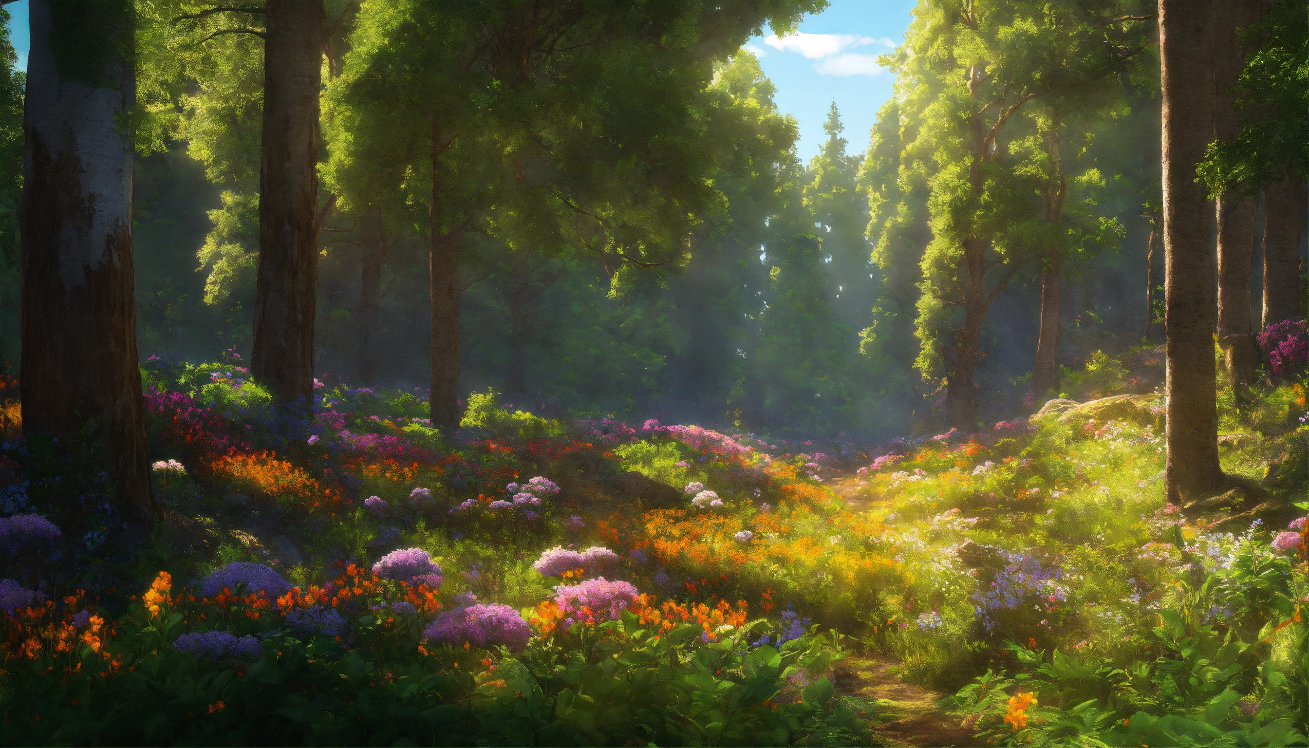 Lexica - Hyper-realistic image of a thriving forest, beautiful ...