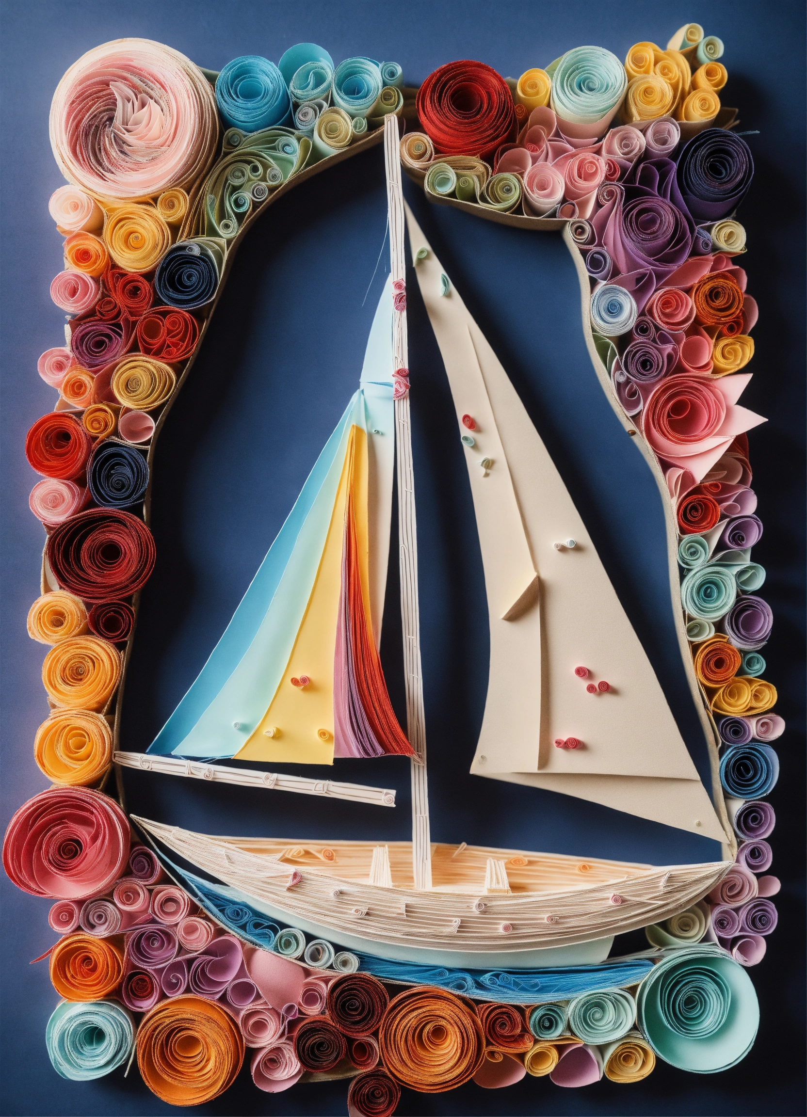 Lexica - A realistic sailboat in quilling paper cut craft, paper ...