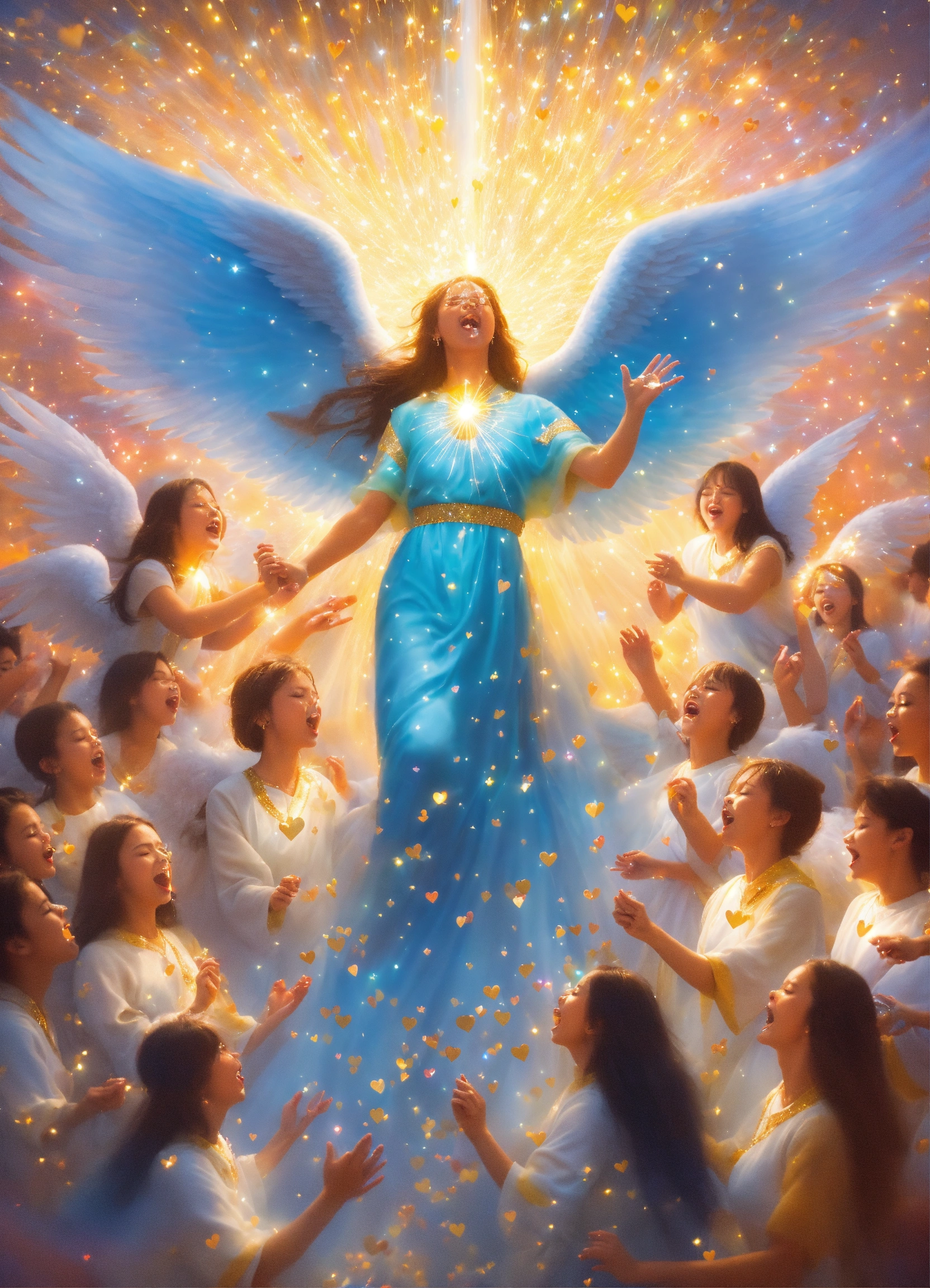 Lexica - Photograph of billions of winged angels dancing and singing ...