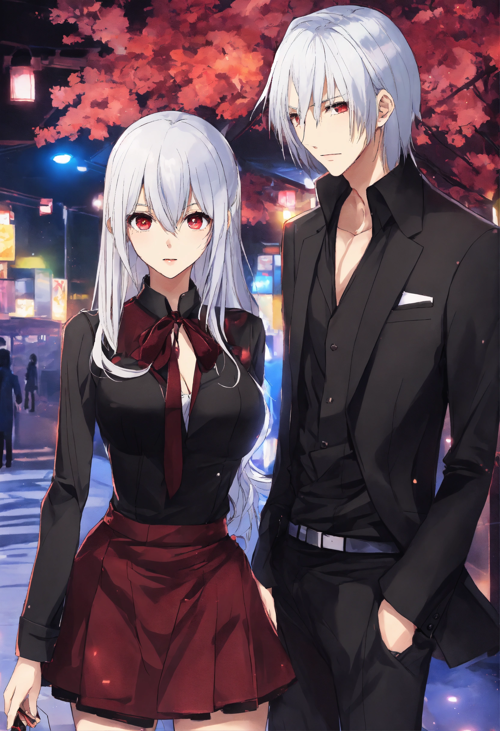 Lexica - Guy and girl 20 years old. twins. The girl has white long ...