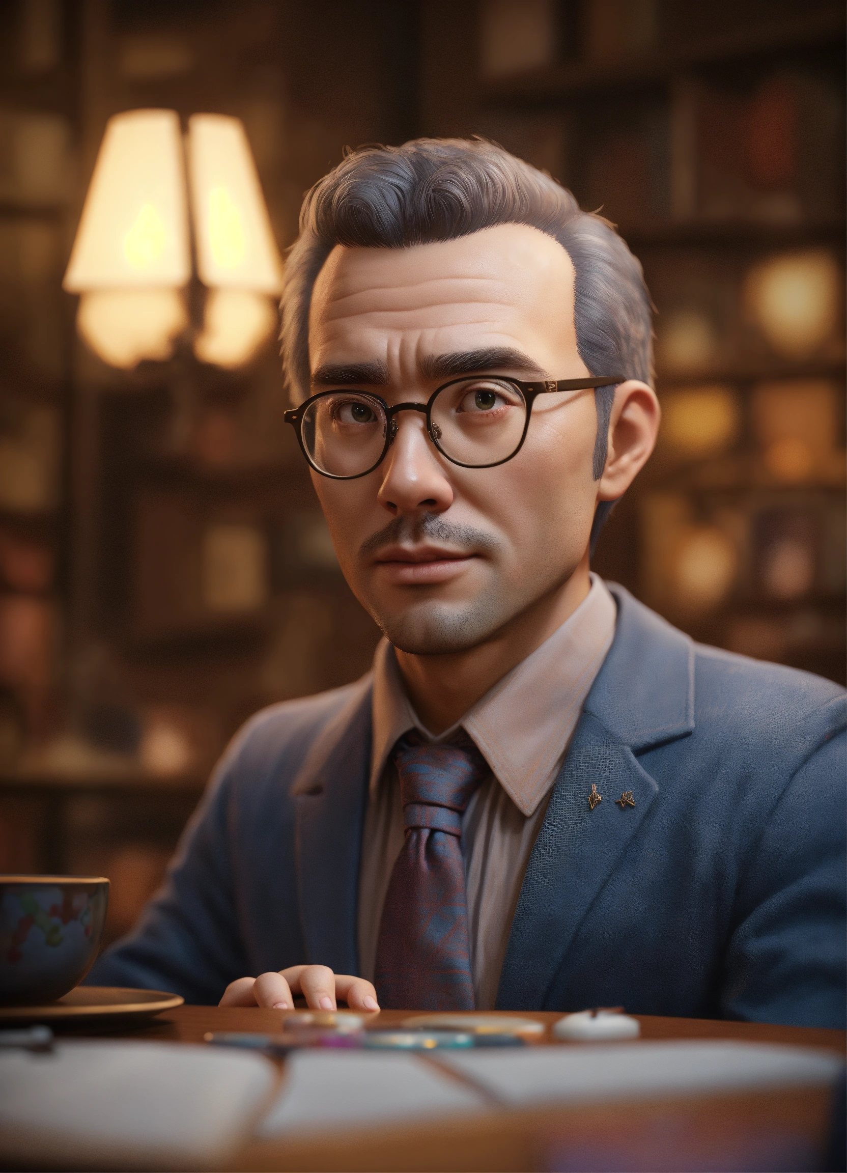 Lexica - A male professor Avatar with glasses, Closeup, unreal engine ...