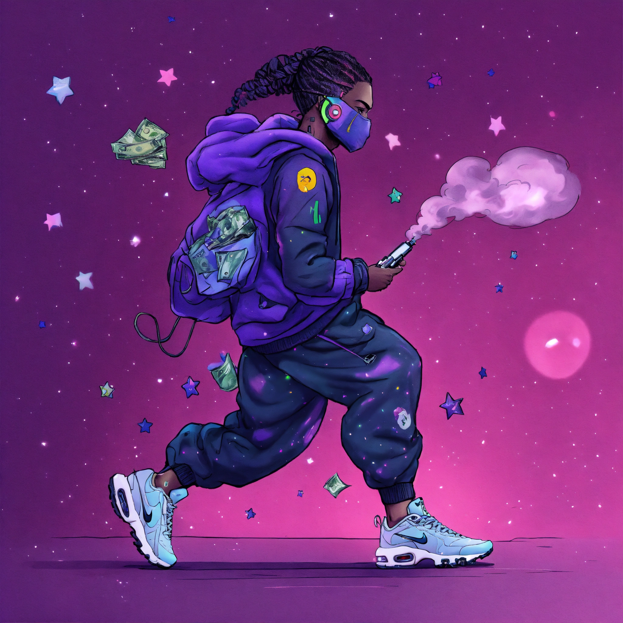 Lexica - Criminal, alien face, jogging pants, nike air max plus, pistol ...