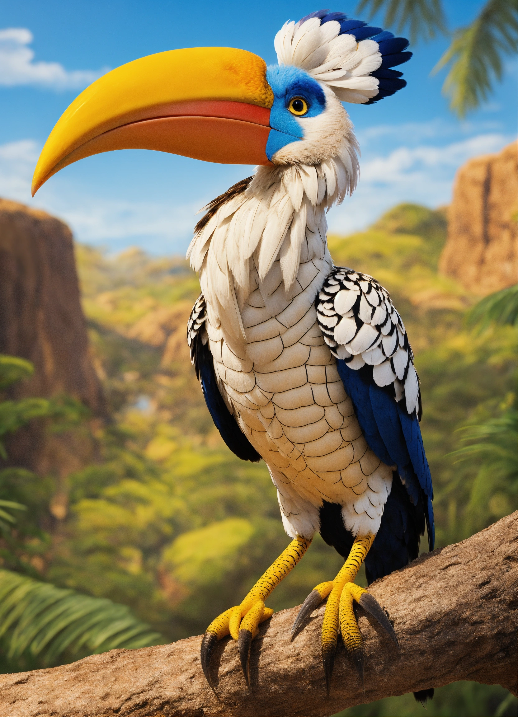 Lexica - Zazu yellow-billed hornbill, big-tailed bird, from Disney's ...