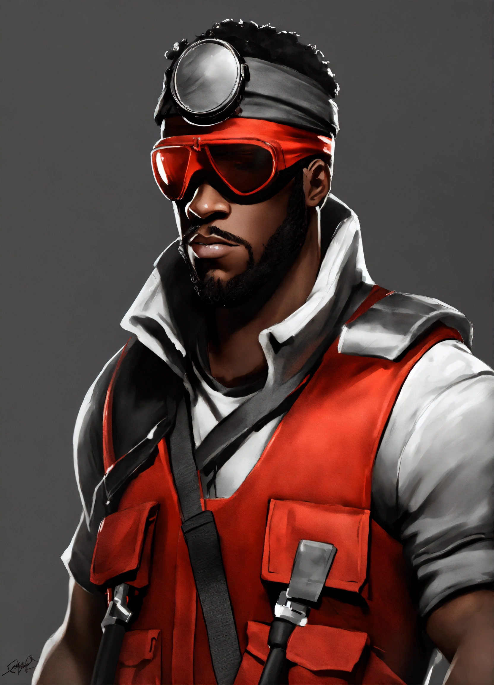Lexica - The Demoman from Team Fortress 2 wearing a black armored vest ...