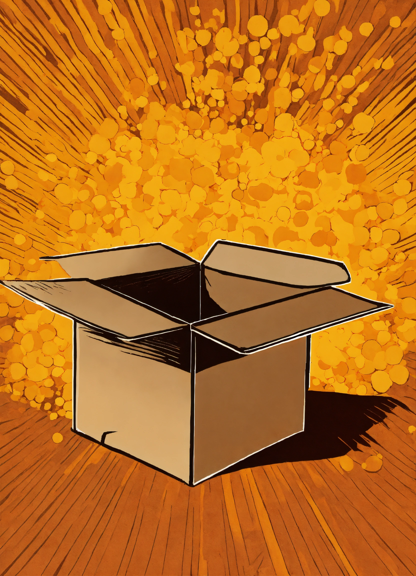 Lexica - Brown cardboard box, pop art