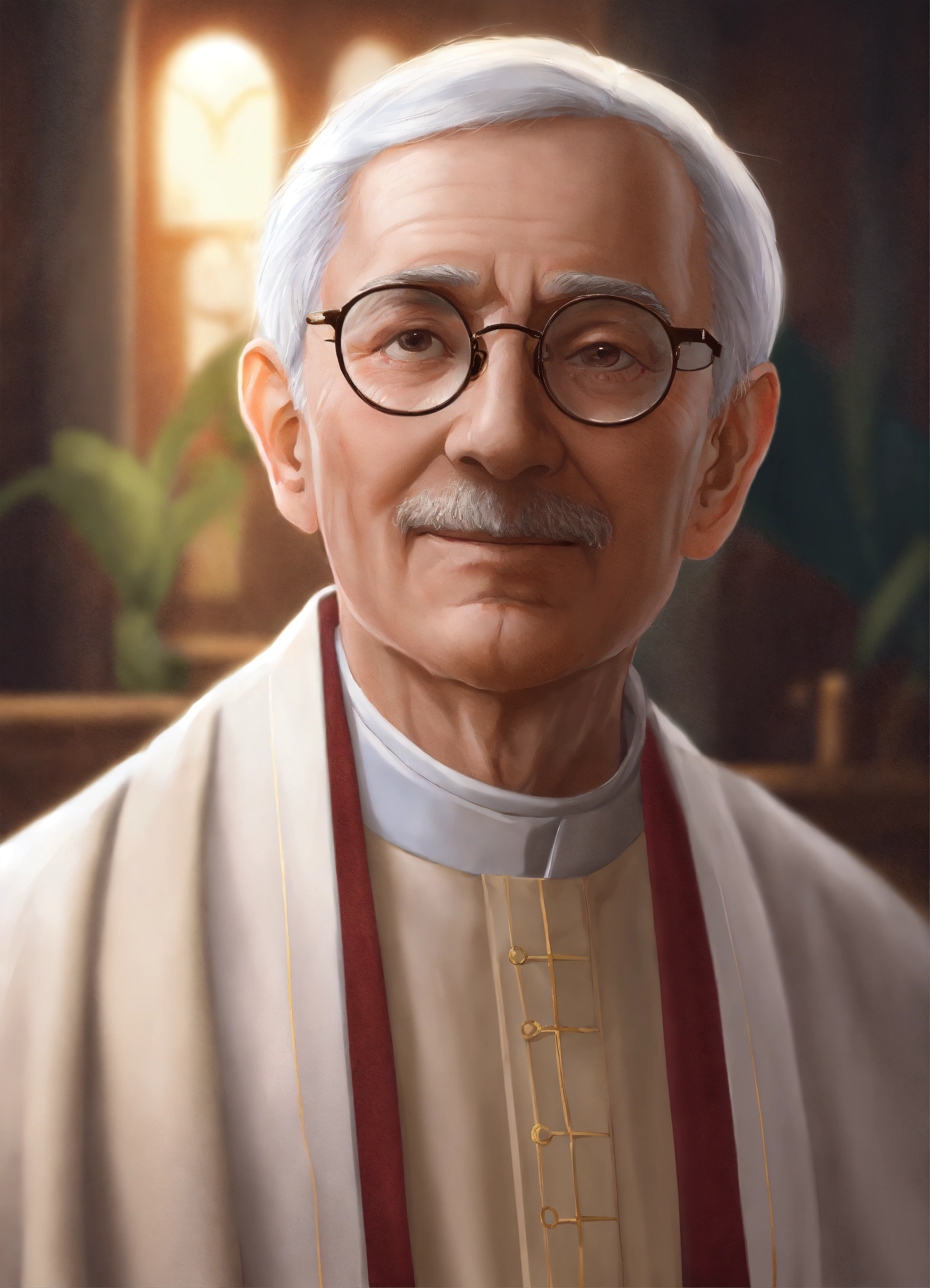 Lexica - Create a character based on a portrait of Priest Pierre Faure ...