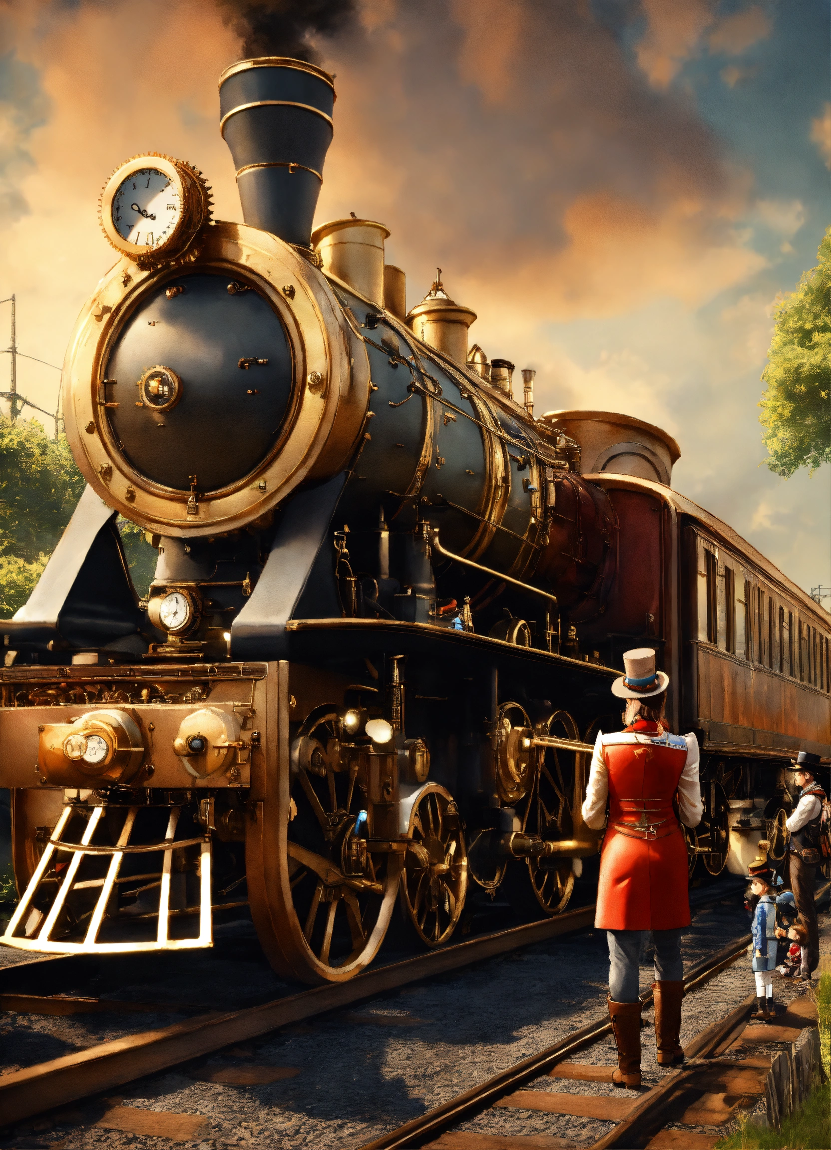 Lexica - A steampunk railway with a family waiting to get on perfect ...