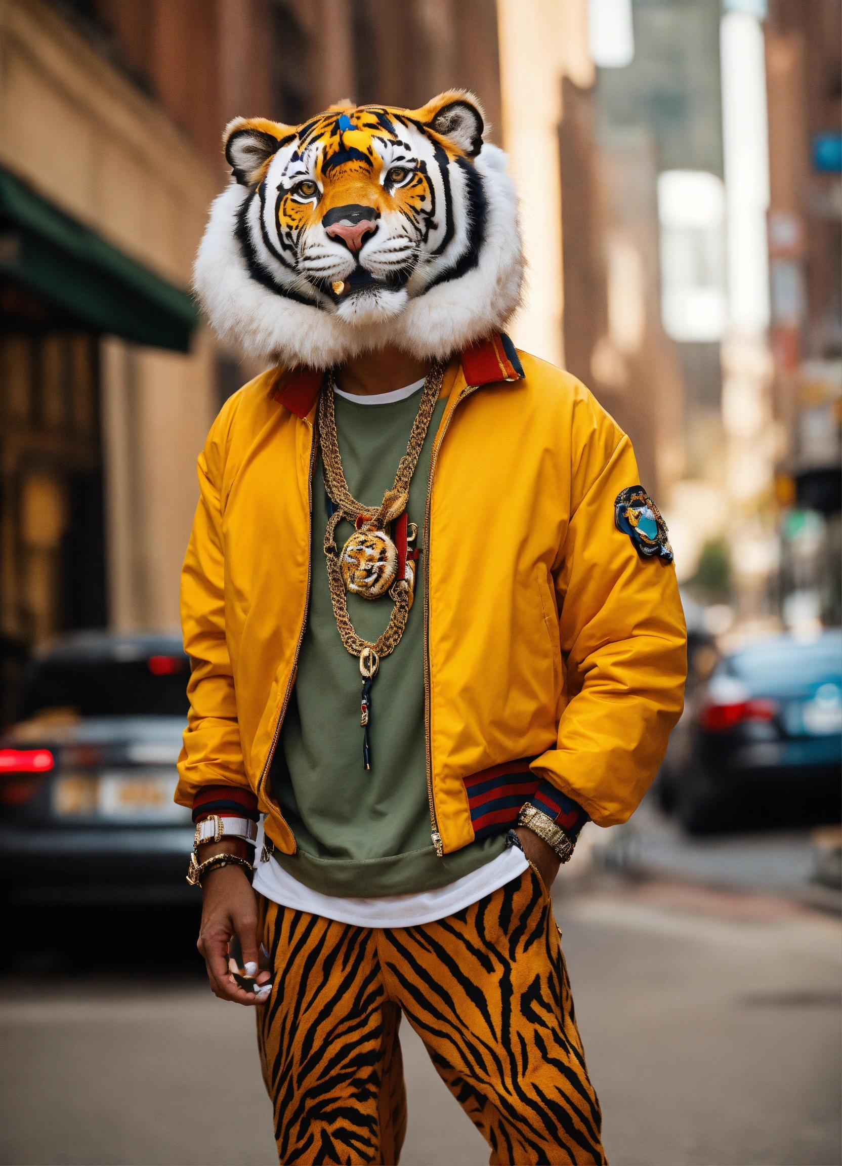 Lexica - Photo of a hip-hop inspired urban tiger, standing confidently ...