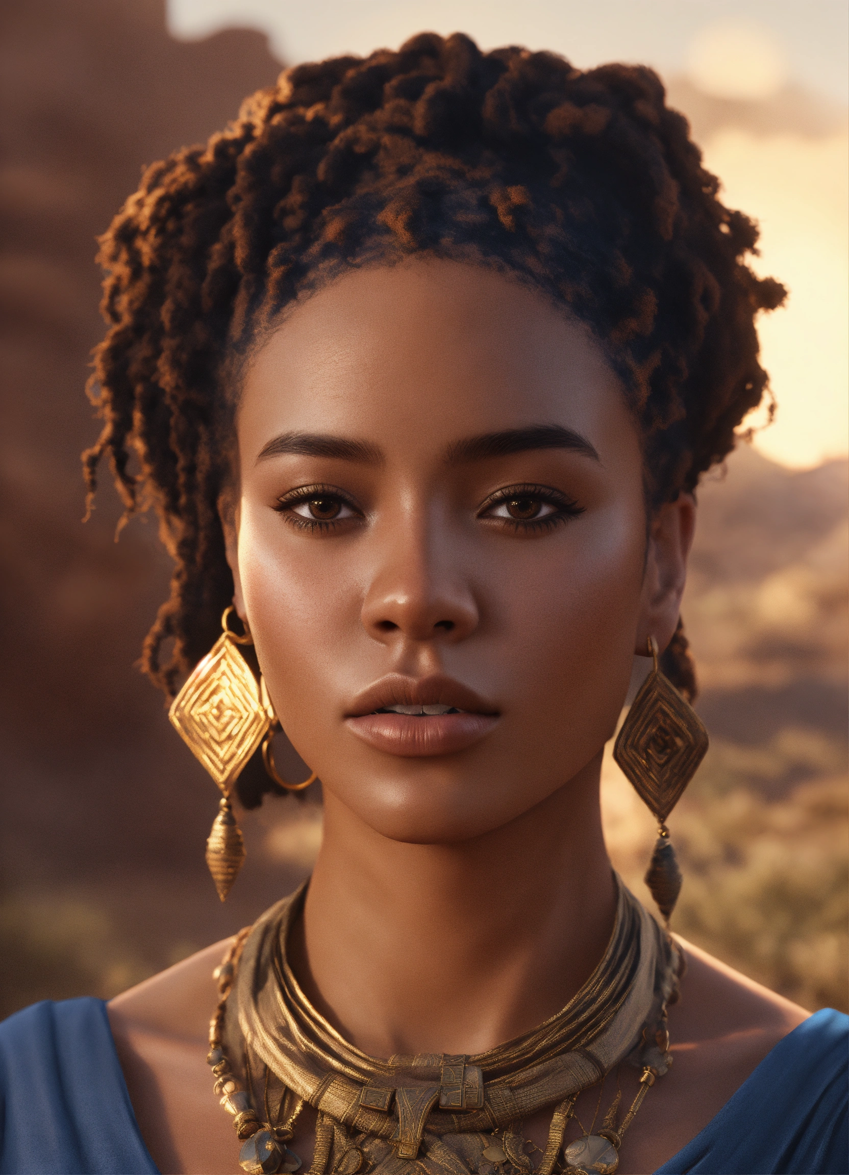 Lexica - Portrait of light skin black woman, age 20, dark brown hair ...