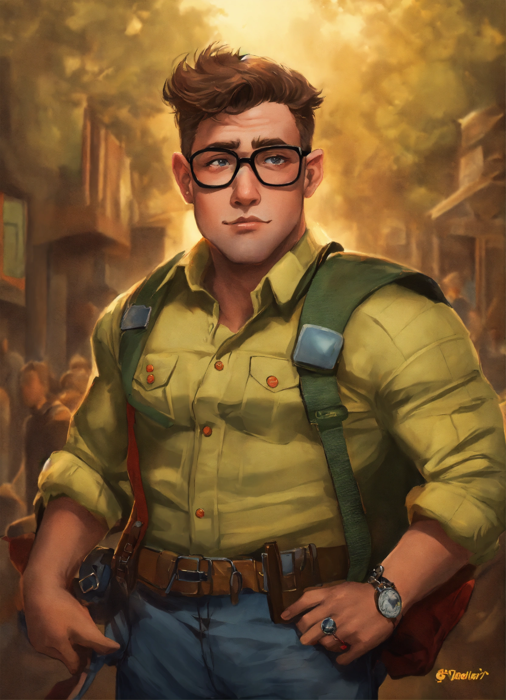 Lexica - "know-it-all" idiot hero character, caricature