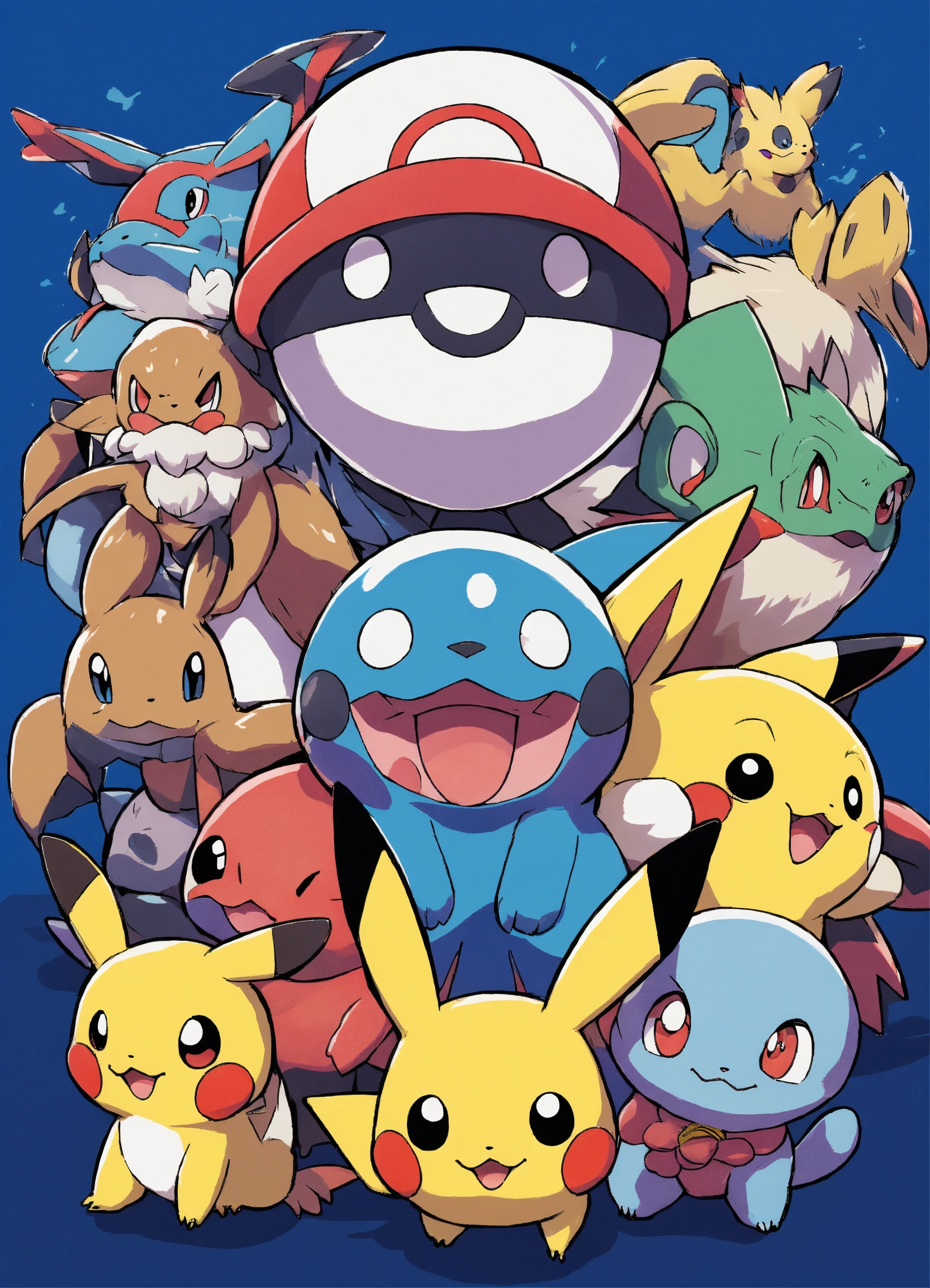 Lexica - A bunch of iconic pokemon, huddled together with the pokemon ...