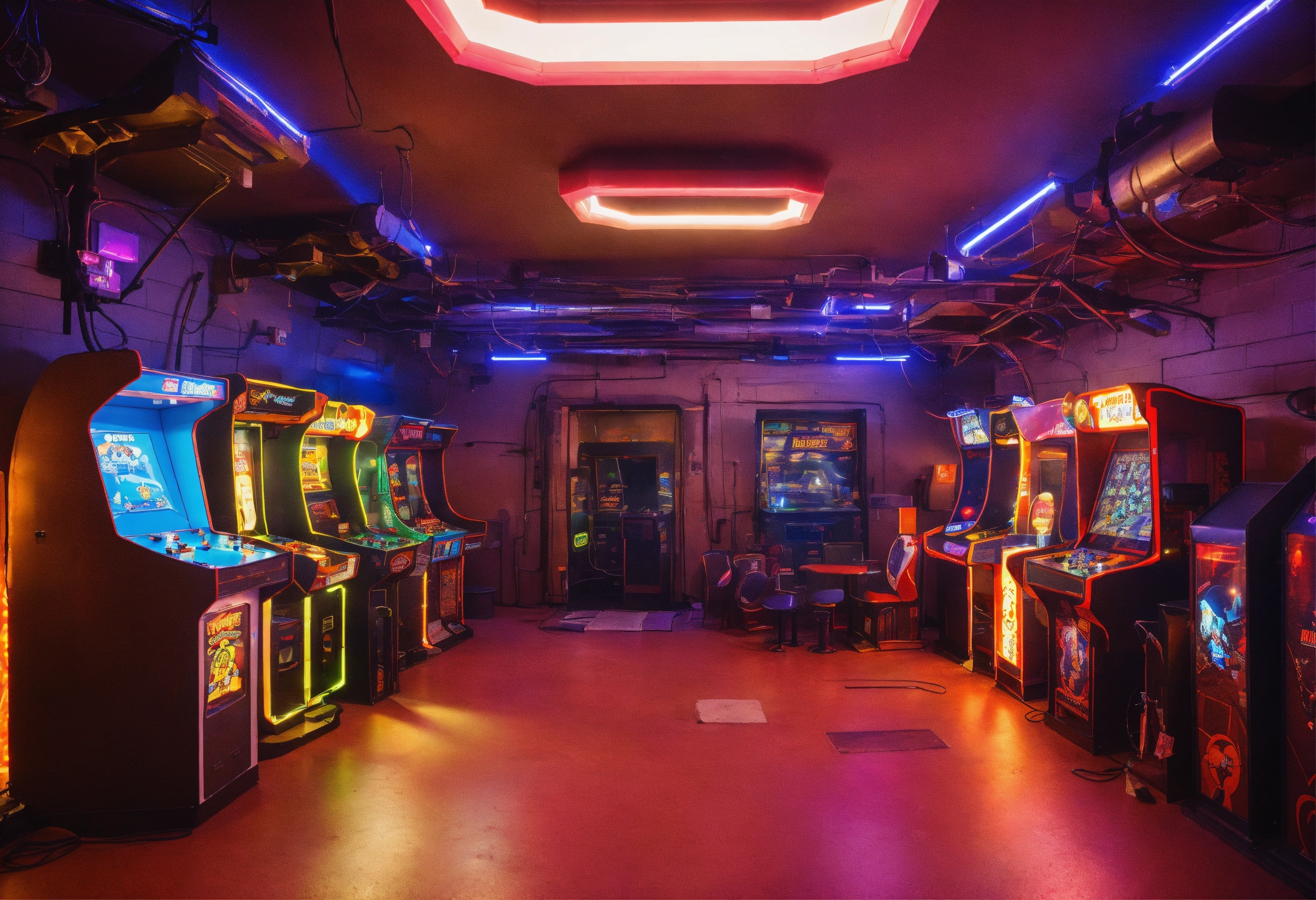 Lexica - Sci Fi tech base of operations with arcade machine, lots of ...