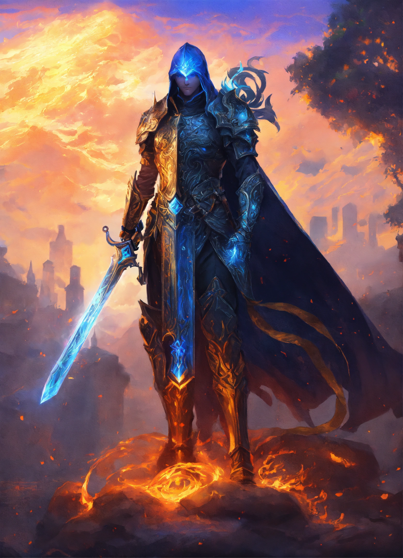 Lexica - An astral sword with a blade made of azure flames