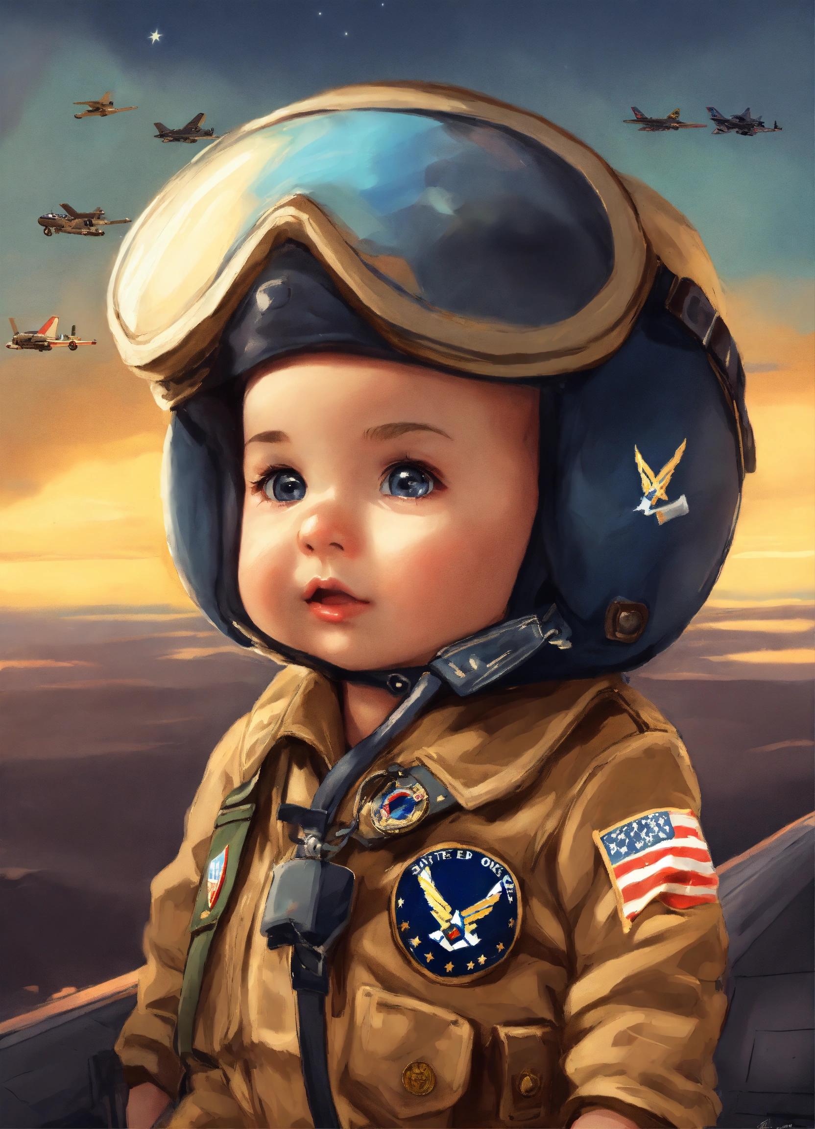 Lexica - Cute baby United States of America Air Force pilot ...