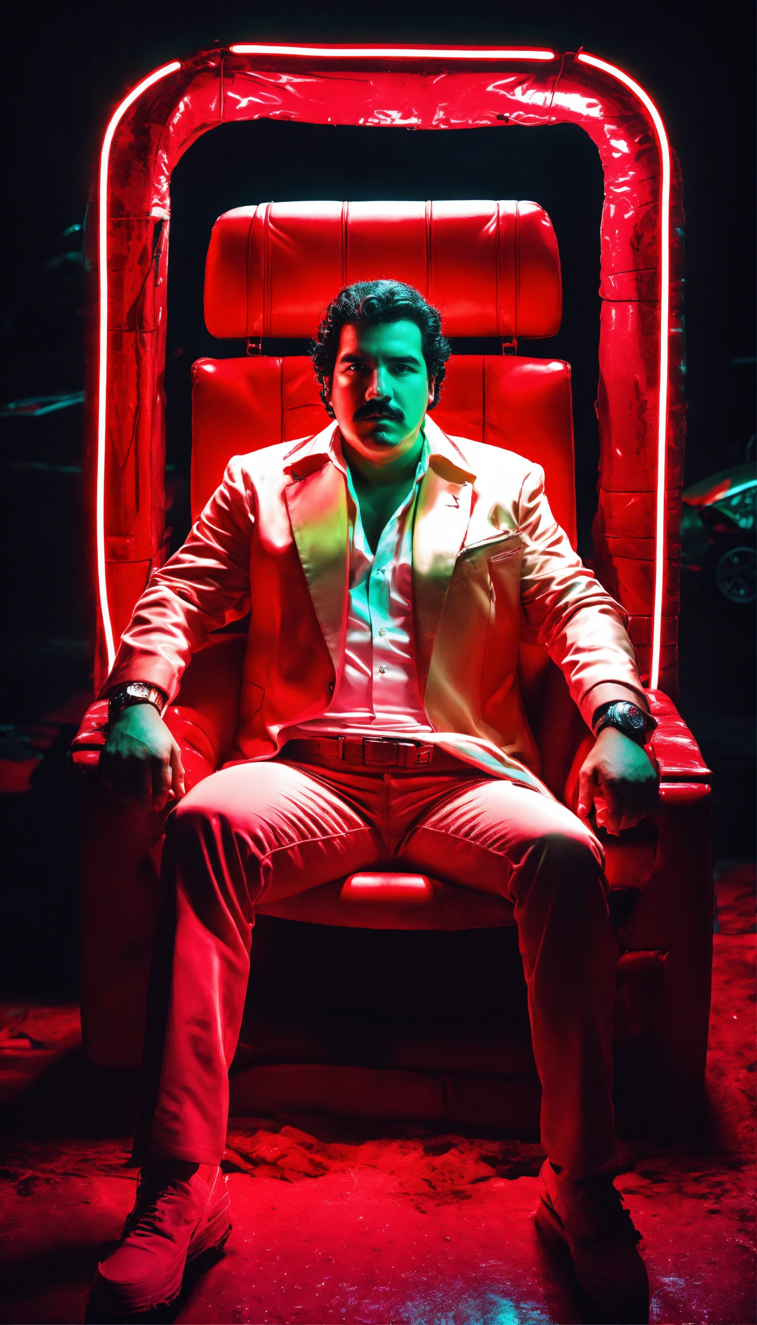 Lexica - Portrait realistic of pablo escobar gaviria seat on a chair in ...