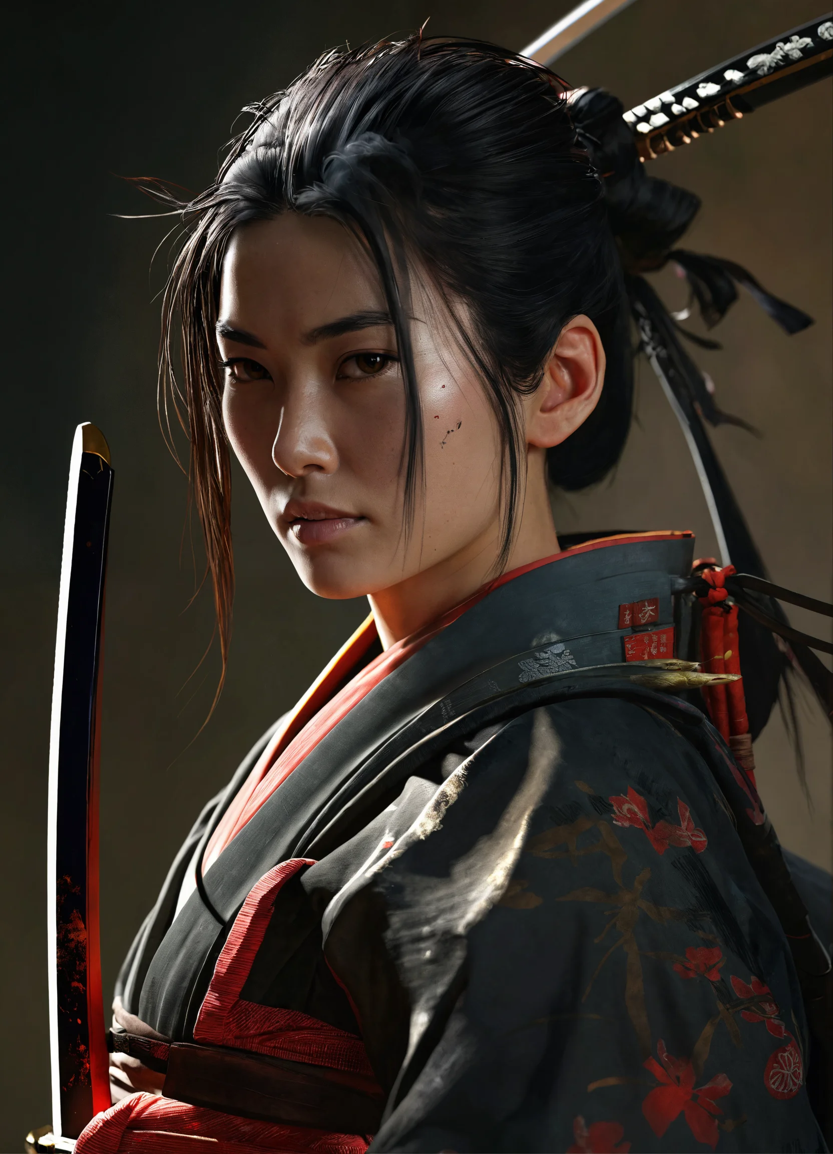 Lexica - "female Japanese ronin", heroine, katana, samurai, portrait ...