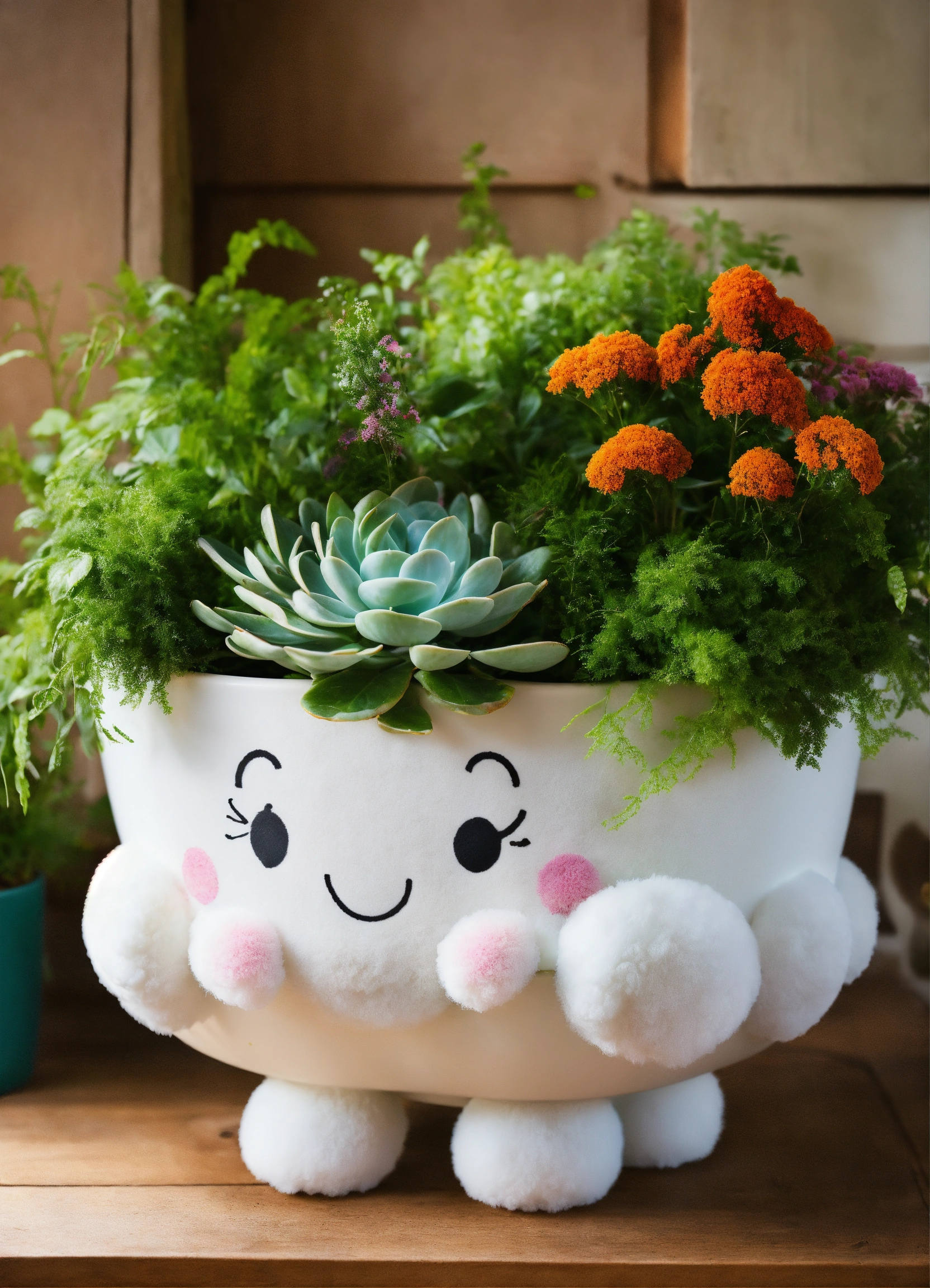 Lexica - Create an image of a whimsical plant pot or planter cleverly ...