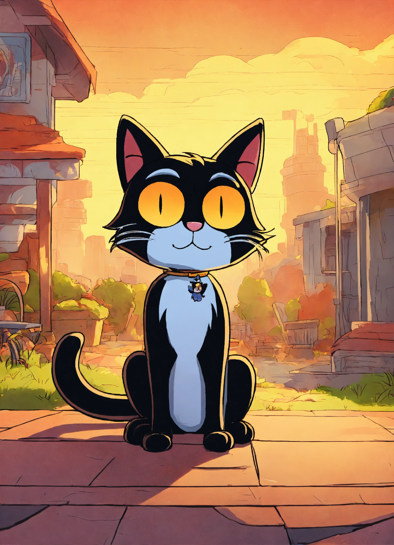 Lexica - A cat like felix the cat that is illustrated in the same exact ...