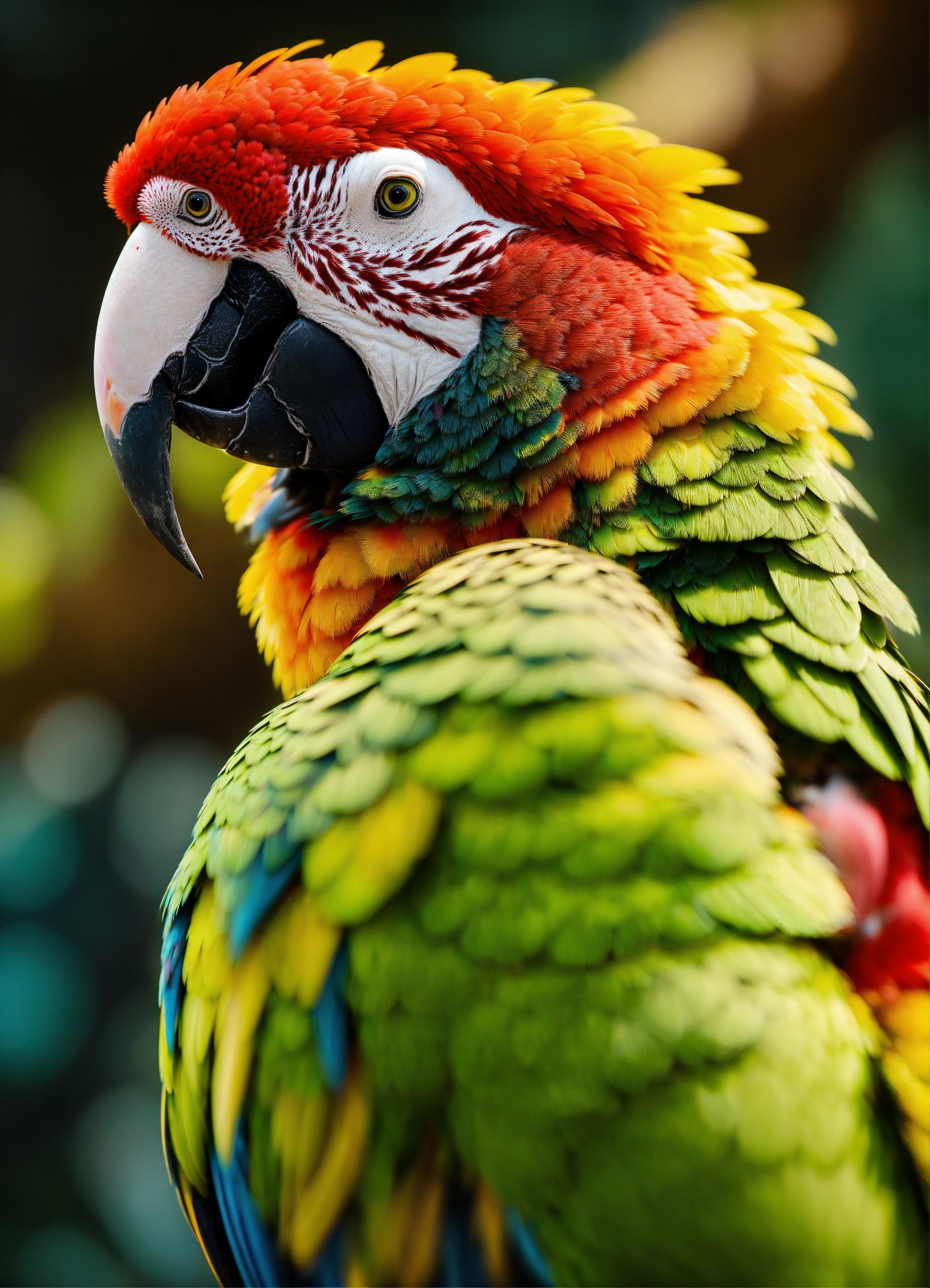 Lexica - Presented in a strikingly vivid manner, a colorful parrot ...