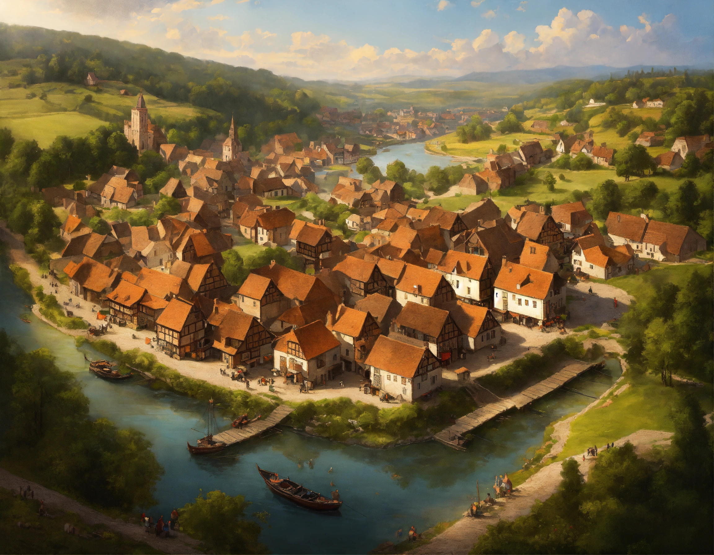 Lexica - Highly realistic, photography, Bird's eye view of a medieval ...