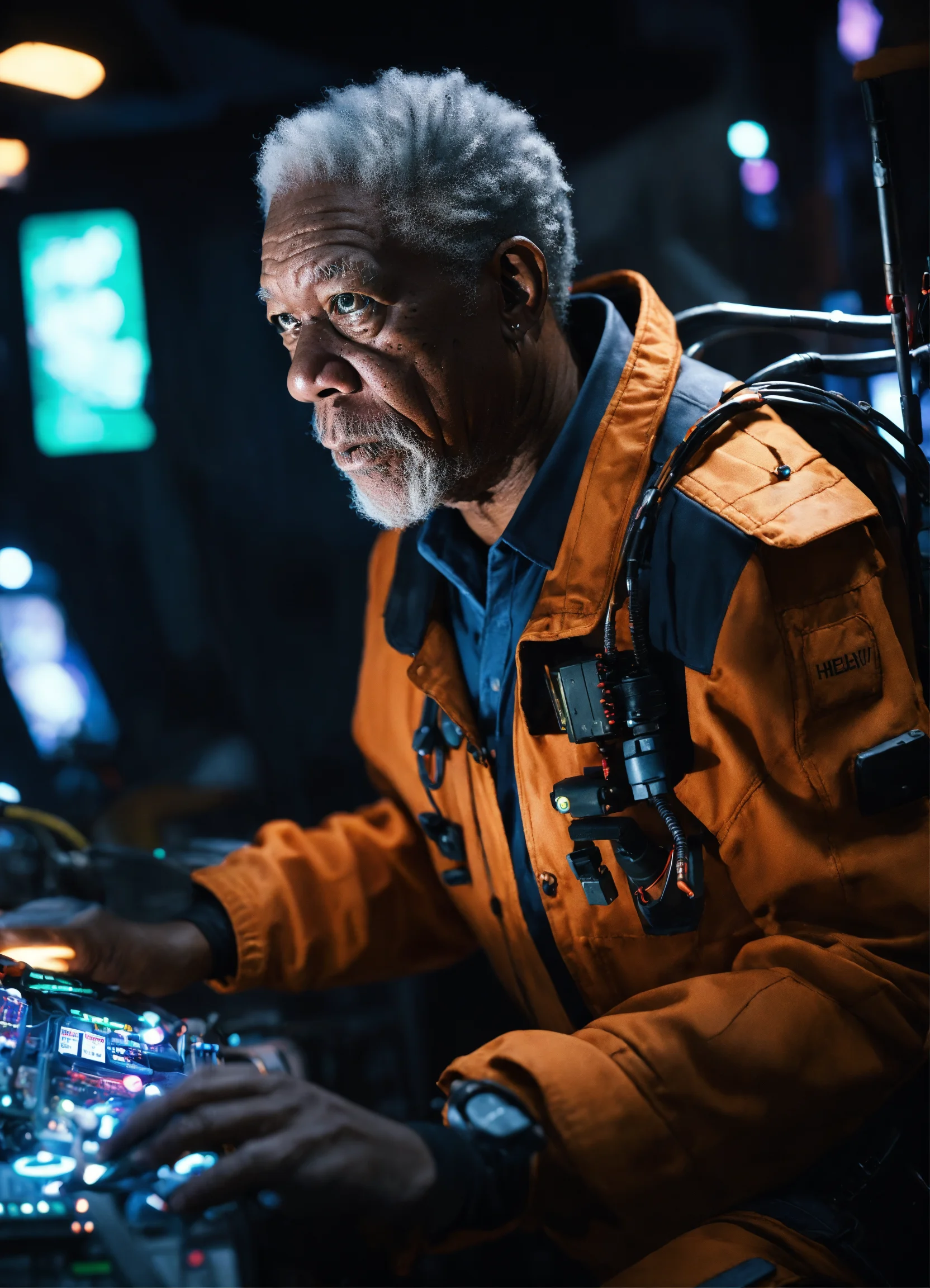 Lexica - Creame una imagen en la que salga morgan freeman usando el ...