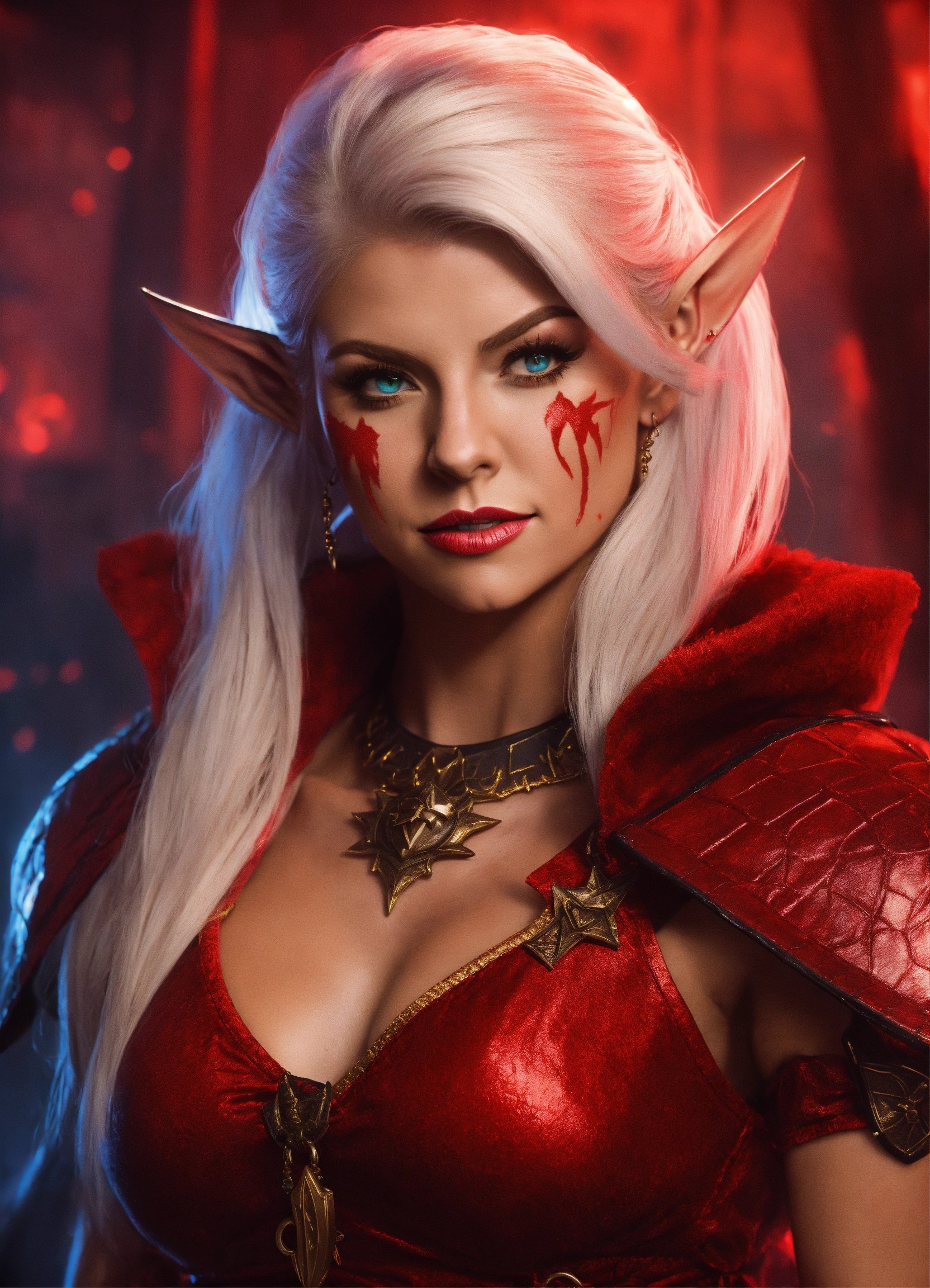 Lexica - Red devil girl Alexa Bliss D&D, fantasy, cinematic.
