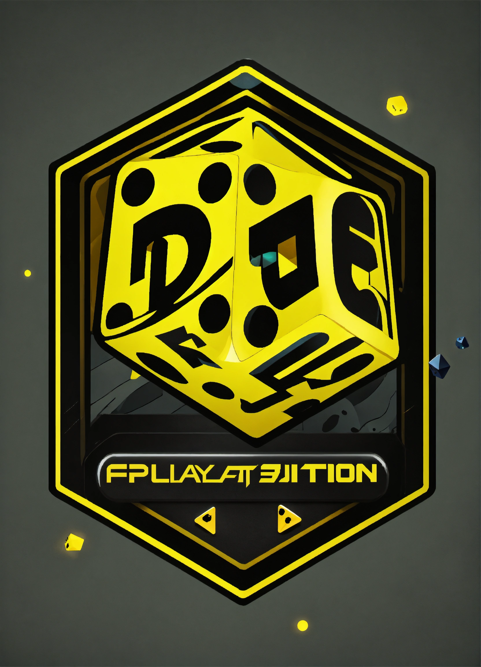Lexica - An esport logo with a d6 dice, a hat in black and yellow color ...
