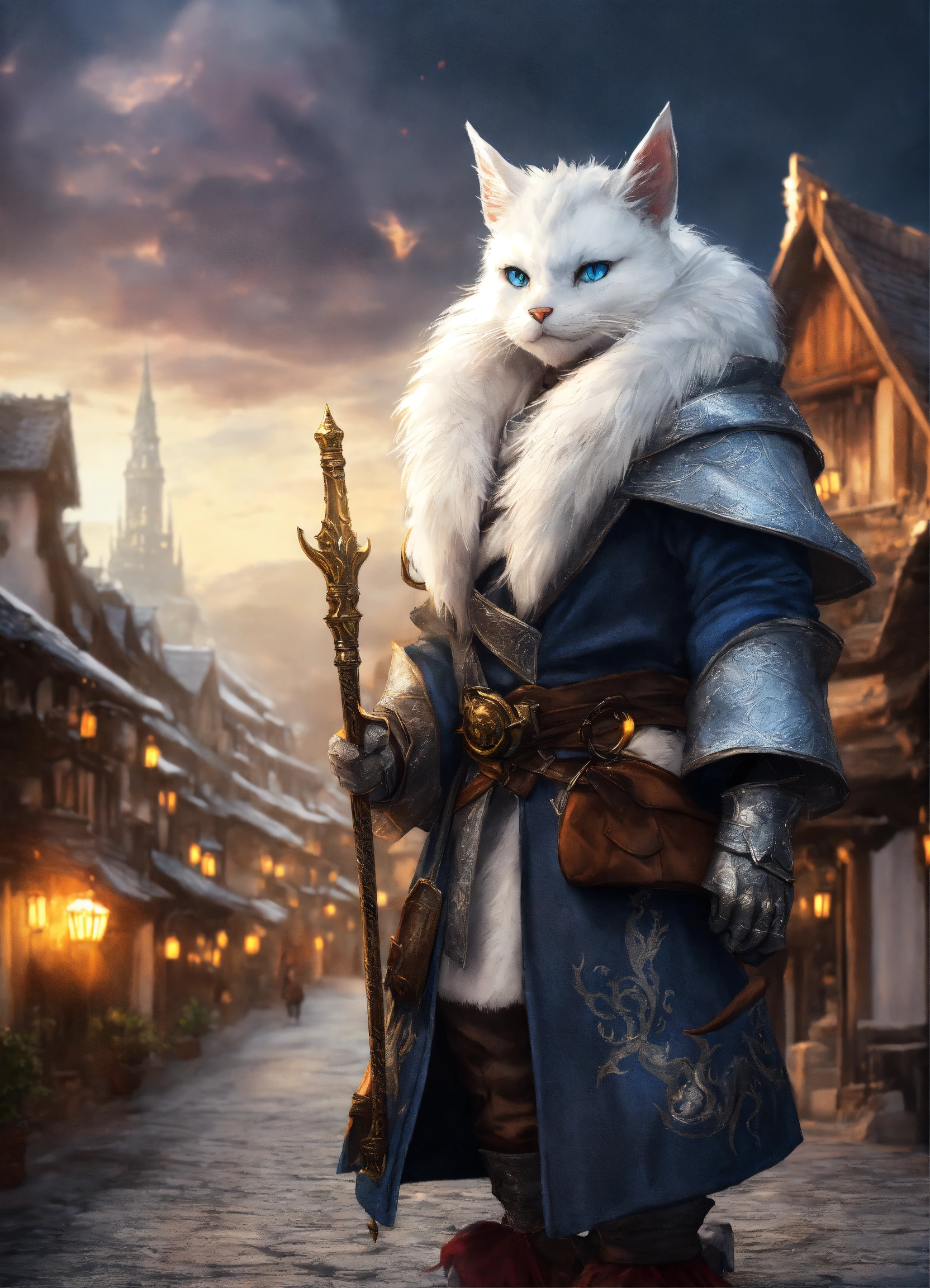 Lexica - Sorcerer Humanoid Cat Furry, White Fur, Silver Dragon Heritage ...
