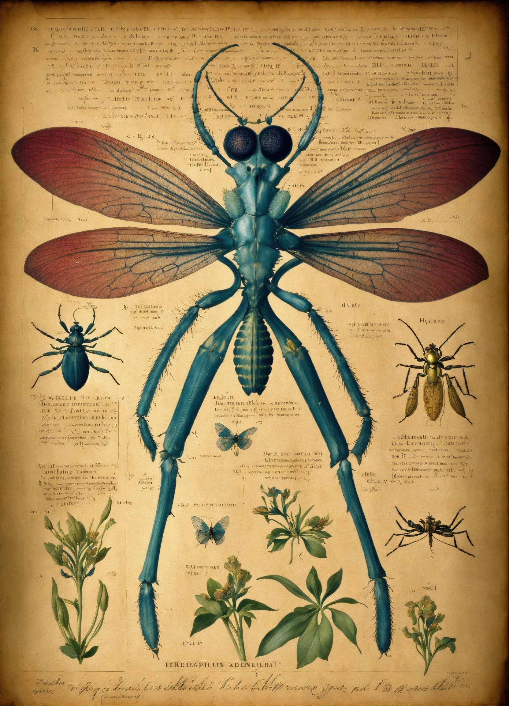 Lexica - Plant and insect hybrid alien, background sketches, graphics ...