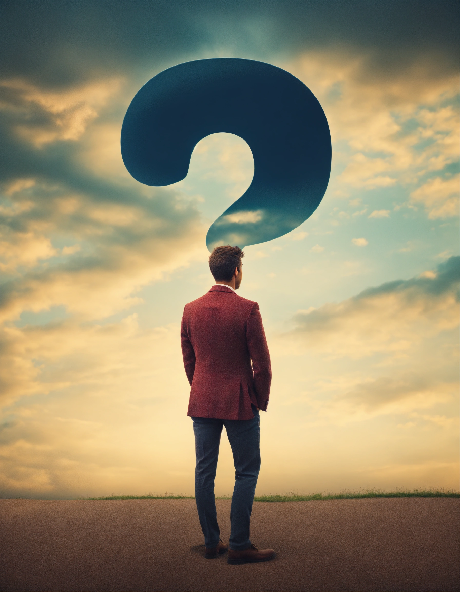 Lexica - A person thinking and in their thoughts a question mark