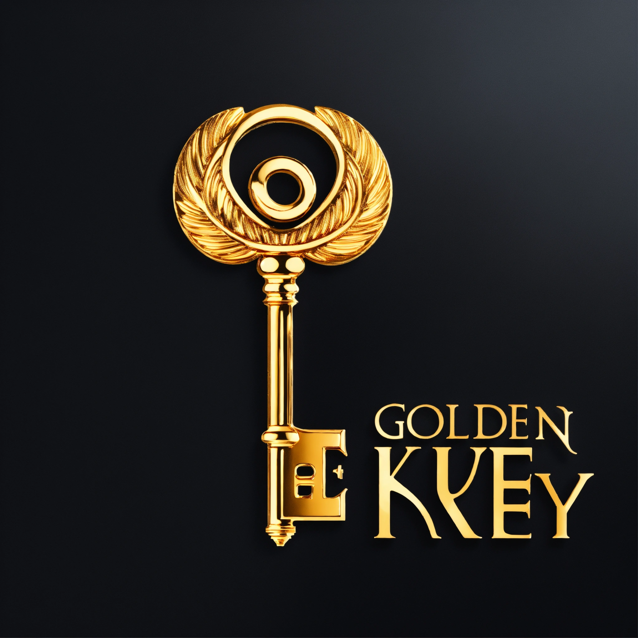Lexica - Golden key logo design, stylized into the letters EP, black ...
