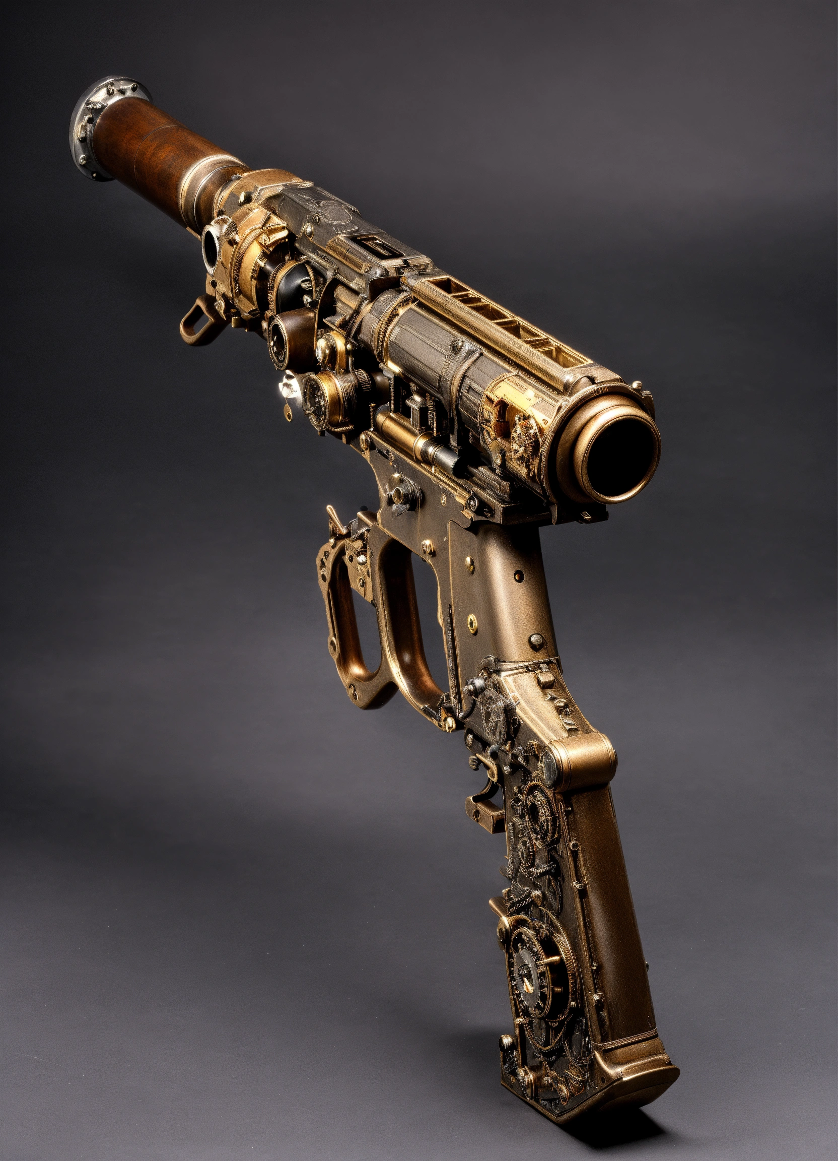 Lexica - Full side view of a steampunk rifle