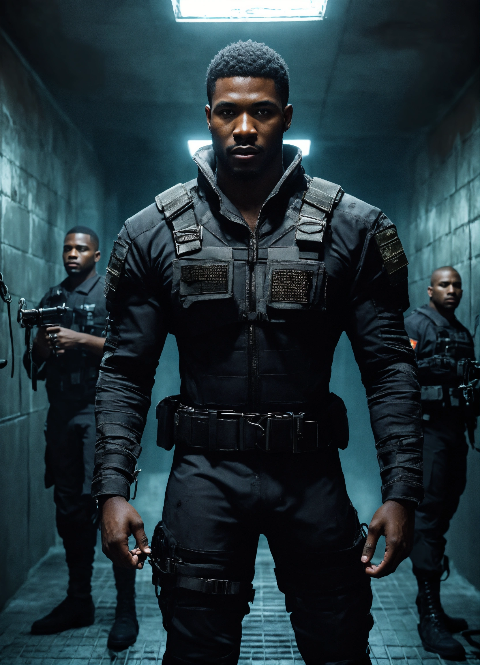 Lexica - Handcuffed, a handsome black male god, a strong prisoner with ...