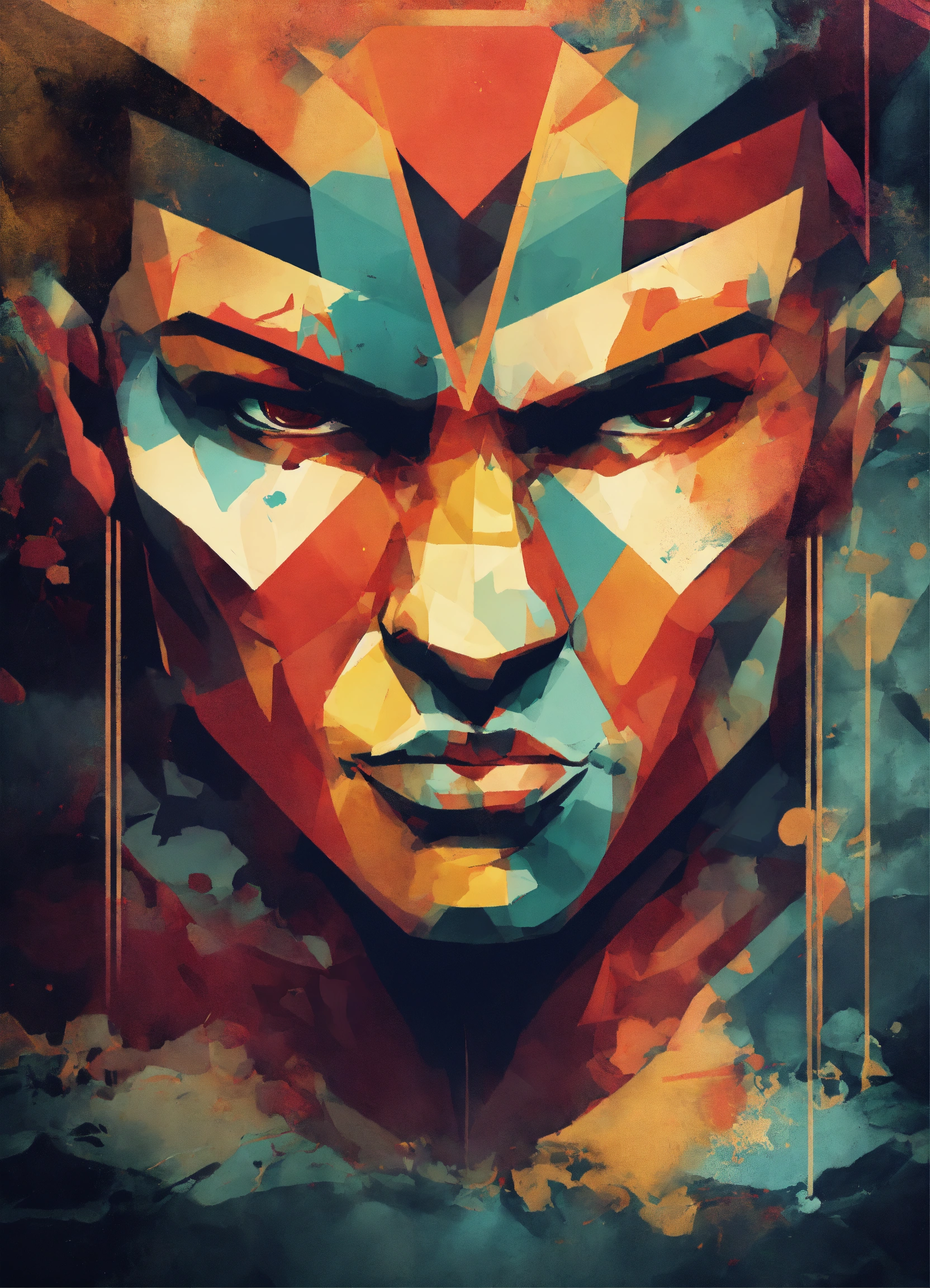 Lexica - Create a poster with the outline of a personification of anger ...