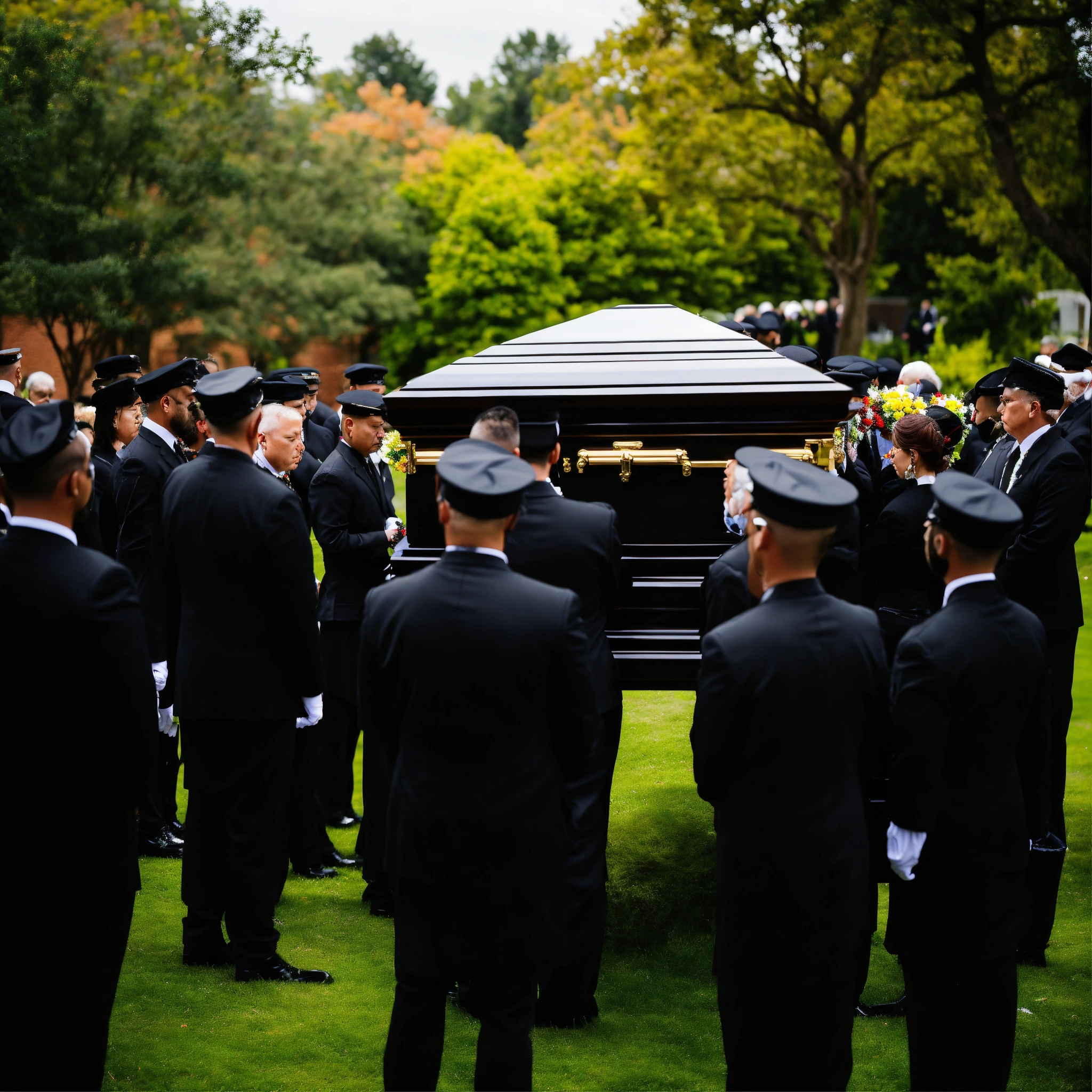 Lexica - A photo of a funeral service. The funeral is being held ...