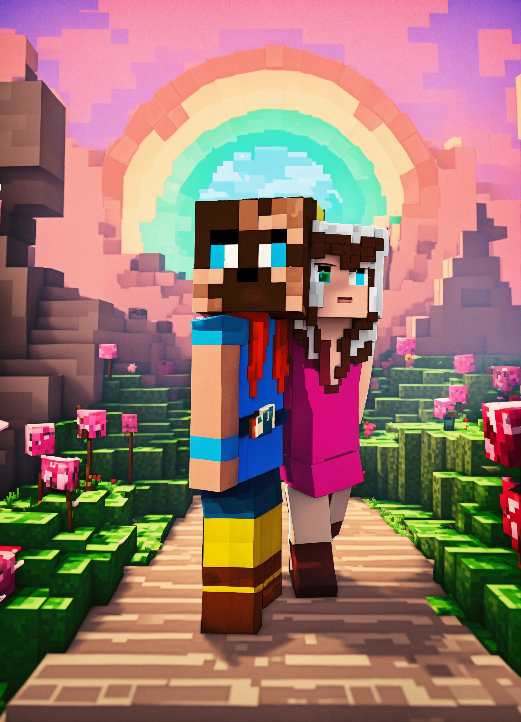Lexica - 2 romantic partners in a minecraft adventure