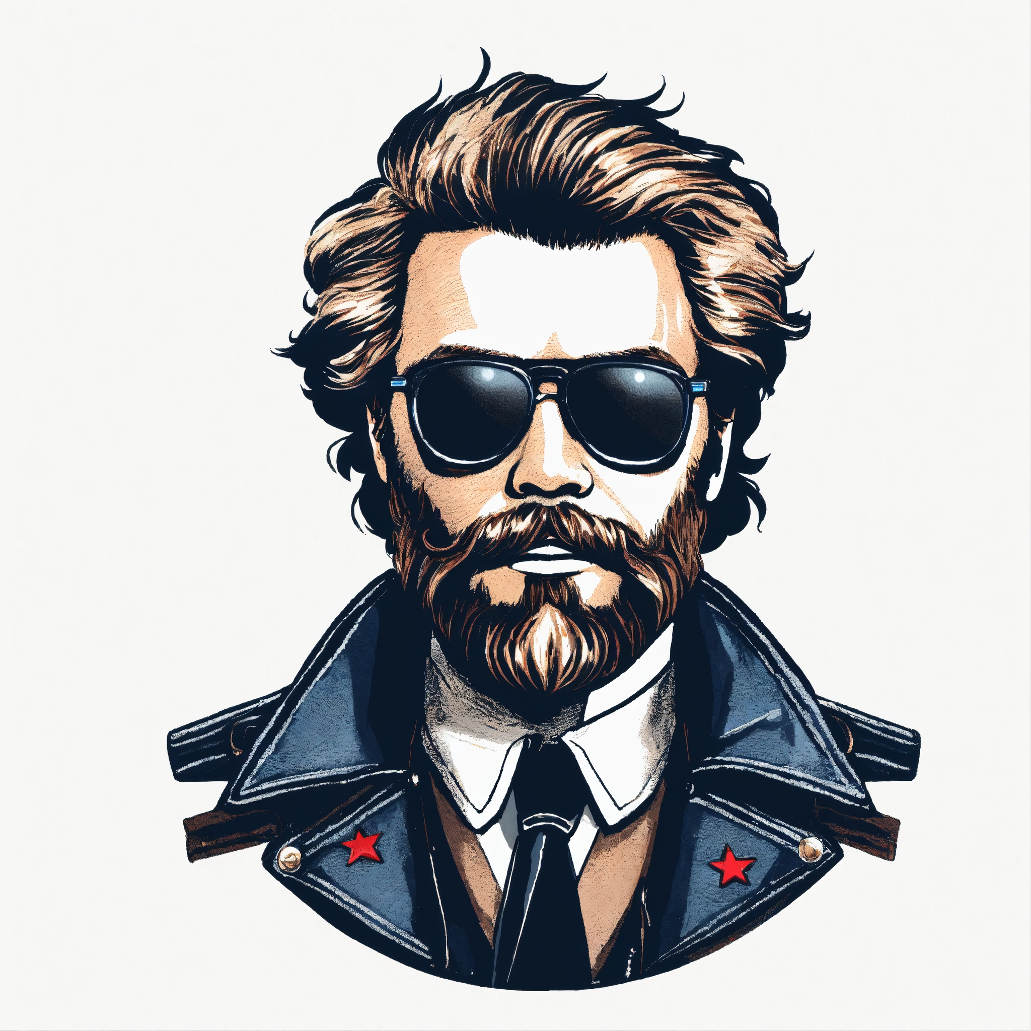 Lexica - Illustration of a cool Karl Marx in a rocker avatar, donning ...