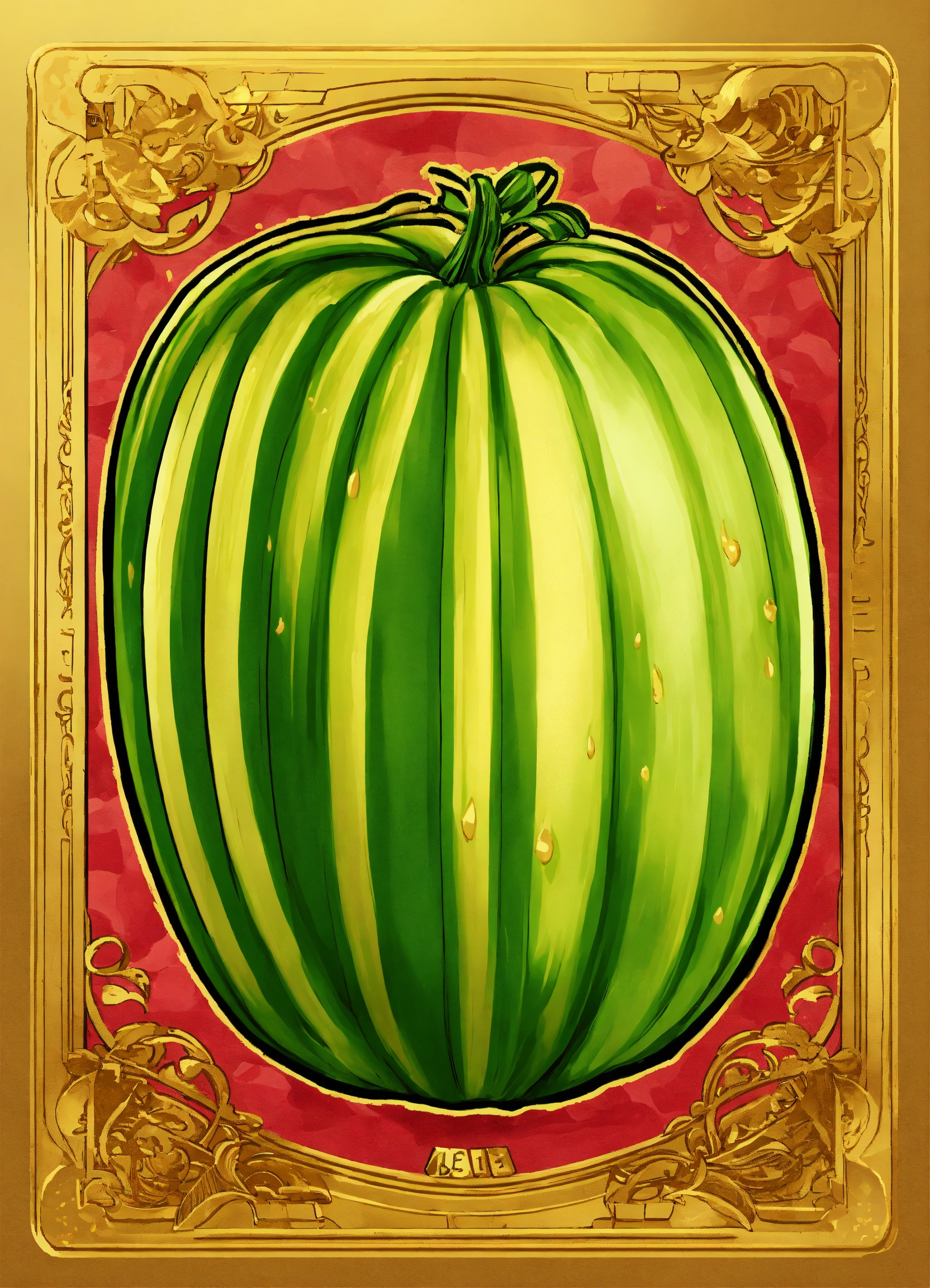 Lexica - A melon, based on the card "el melon" of the mexican lottery ...